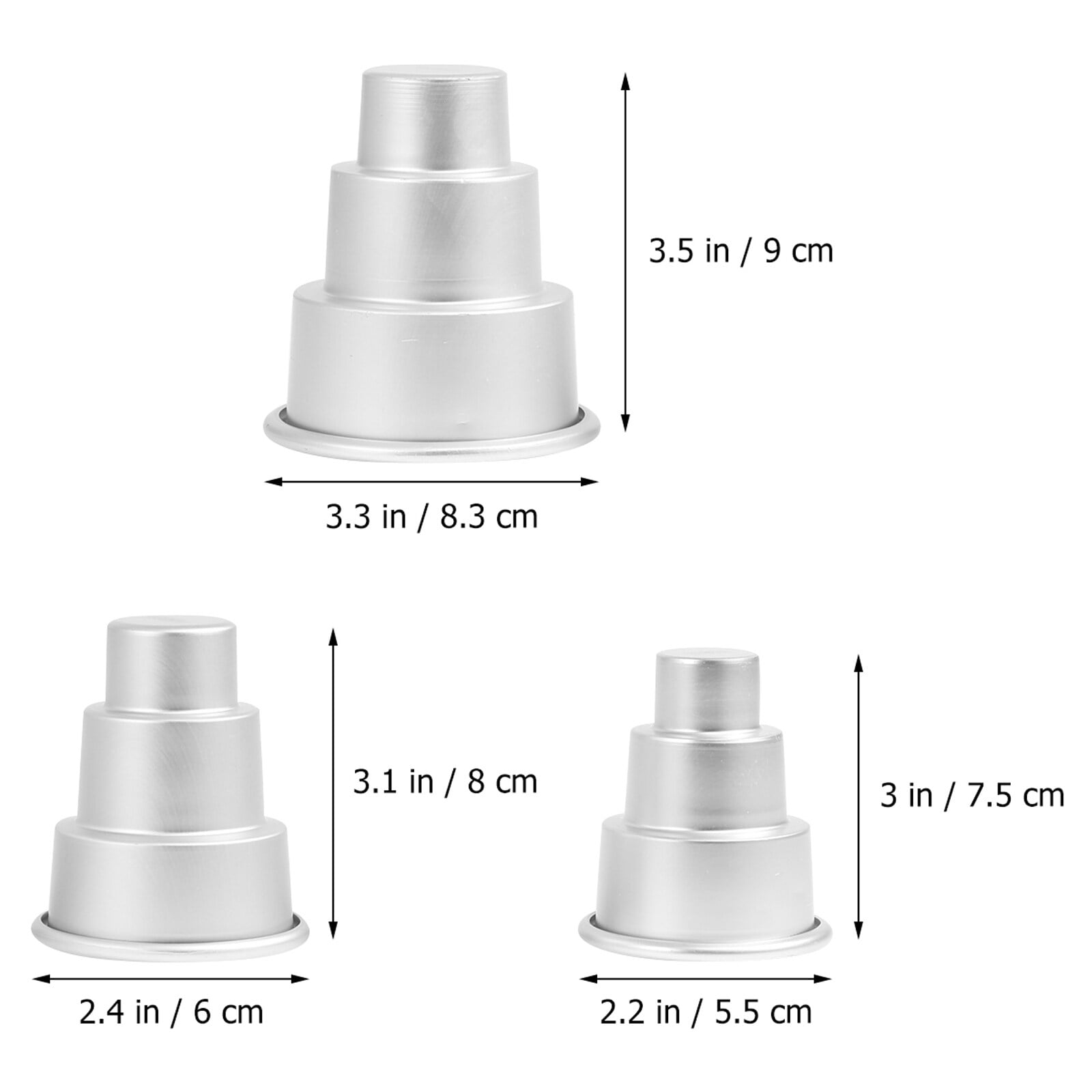 3pcs 3-tier Round Cake Molds Decorative Cupcake Pudding Cake Mold ...