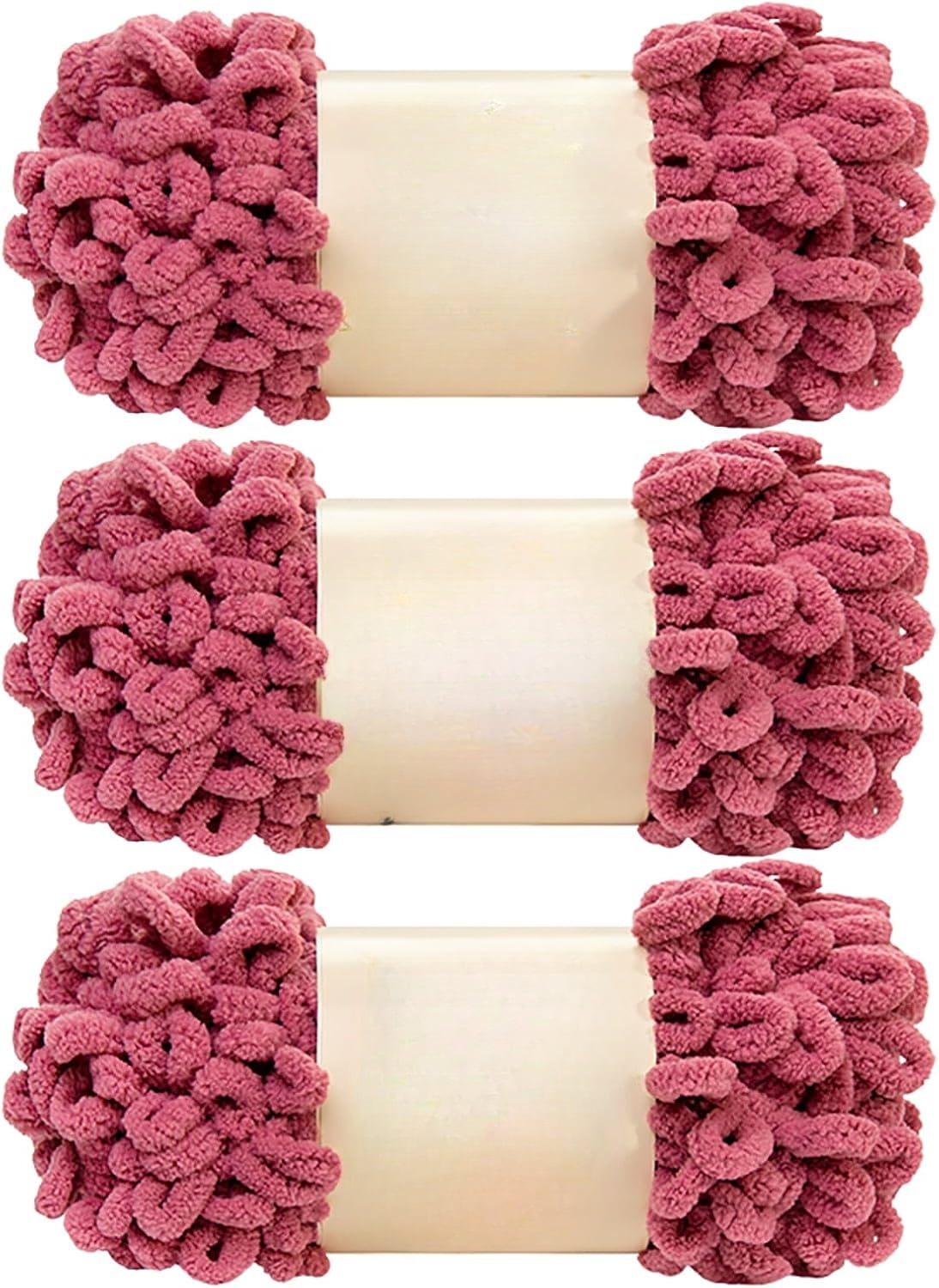 3pcs/300g Loop Yarn 100% Polyester Chenille Puffy Yarn, Craft Chunky ...