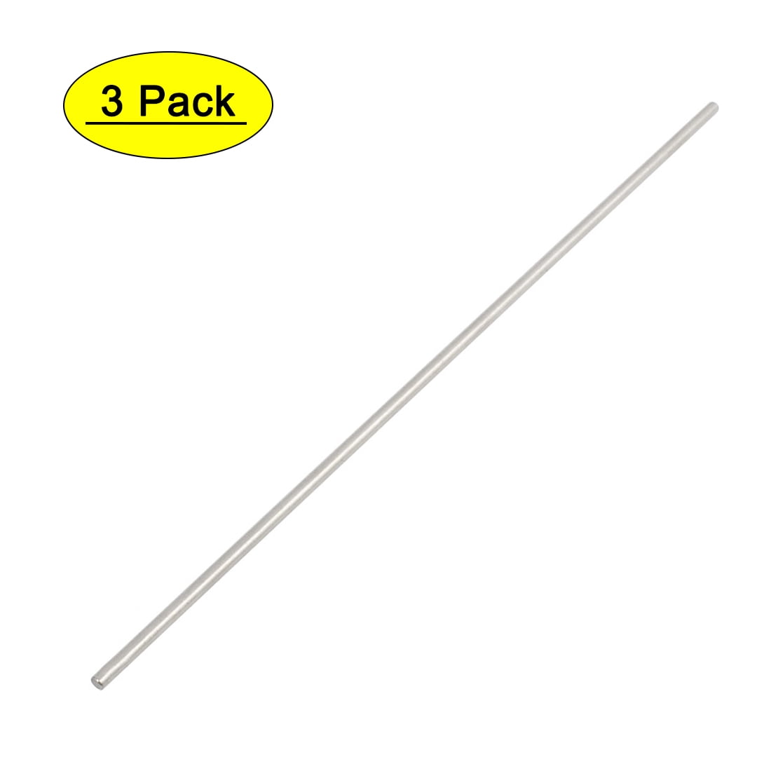 3pcs 3mm x 200mm DIY Silver Tone Stainless Steel Straight Round Rod Bar ...