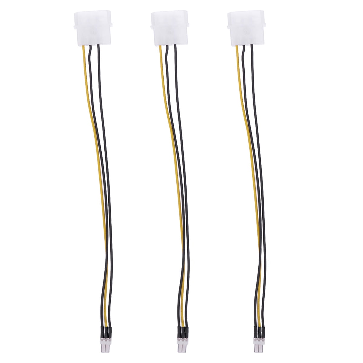 3pcs 4-Pin to 3-Pin PC Computer Case Fan Splitter Extension Cord Power ...