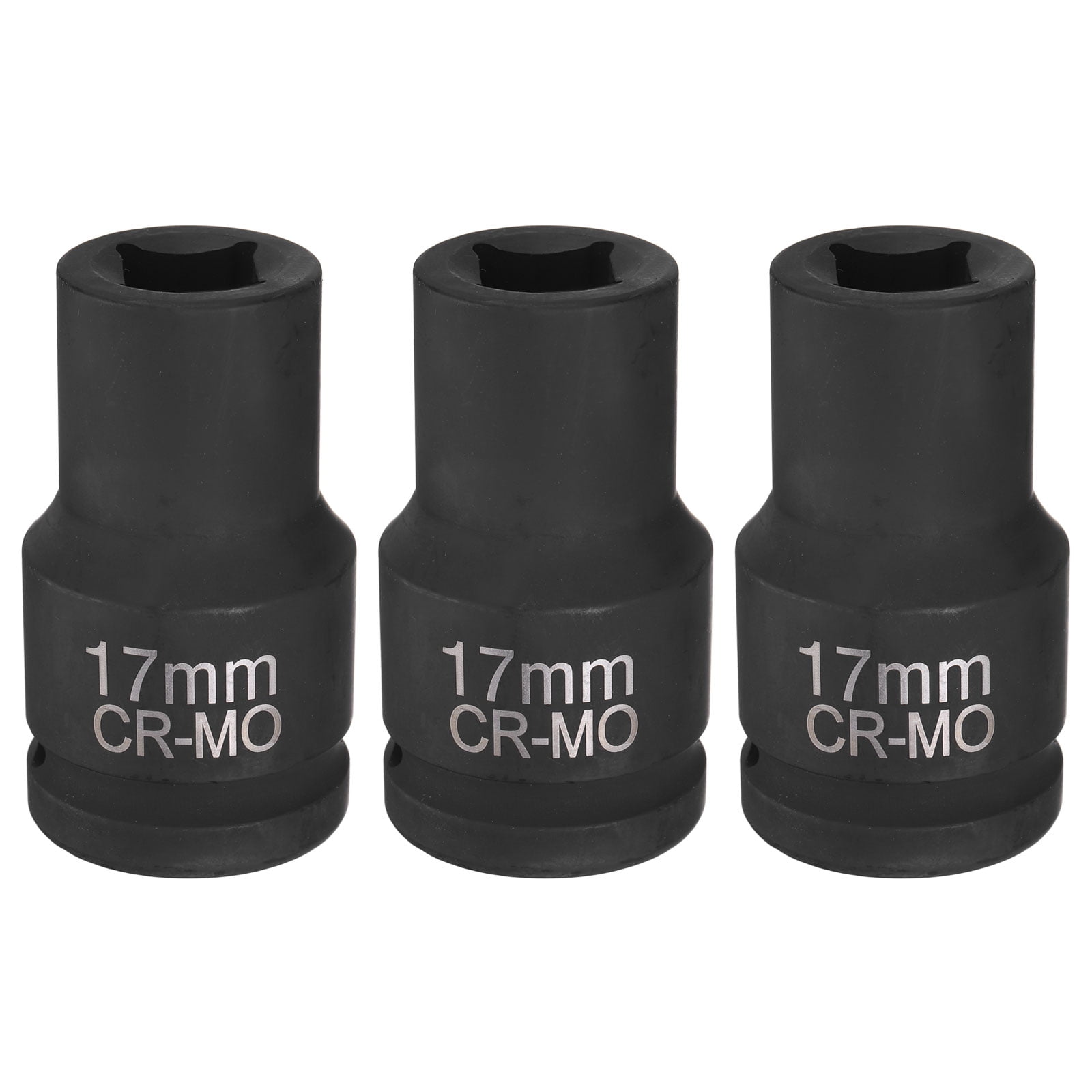 3pcs 4 Point Square Socket 1" Drive 17mm Metric CR-MO Impact Wheel ...