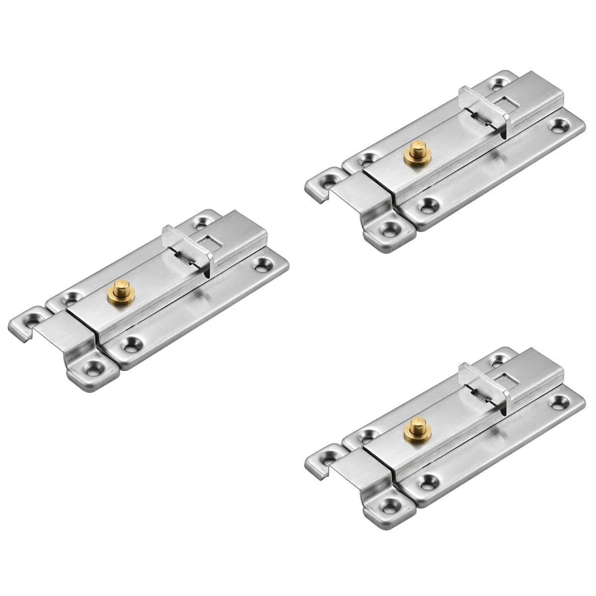3pcs 4 inch Stainless Steel Door Latch Automatic Spring Brushed Texture ...