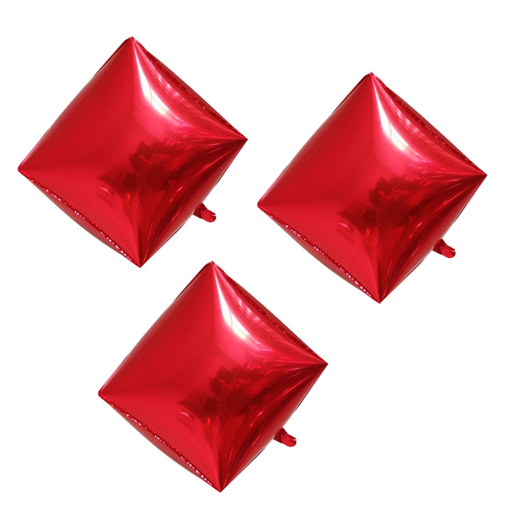 3pcs 4D Square Balloon Aluminum Film Balloon Cube Wedding Party ...