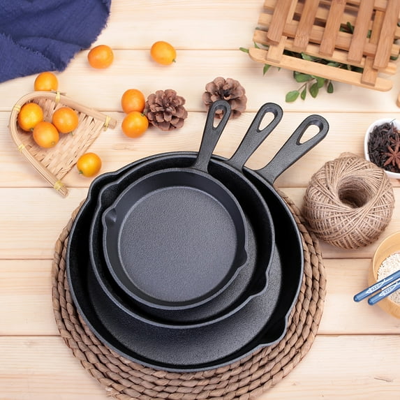 3pcs/4pcs Heavy-Duty Cast Iron Cookware Set - Non-Stick ...