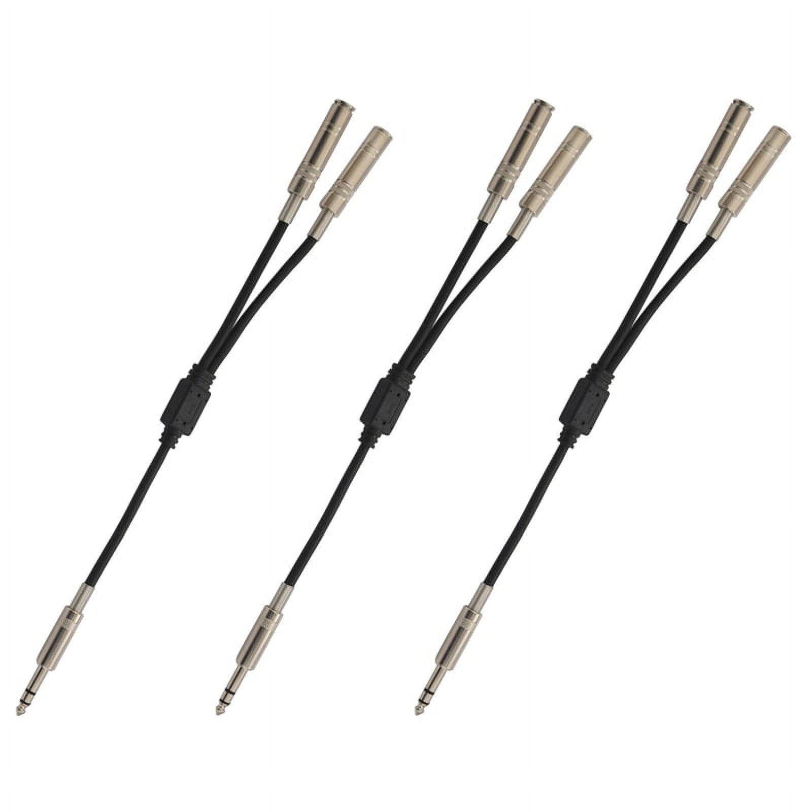 3pcs 6.35mm 1/4 Inch Stereo Splitter Cable Adapter Lead Plug to Double ...