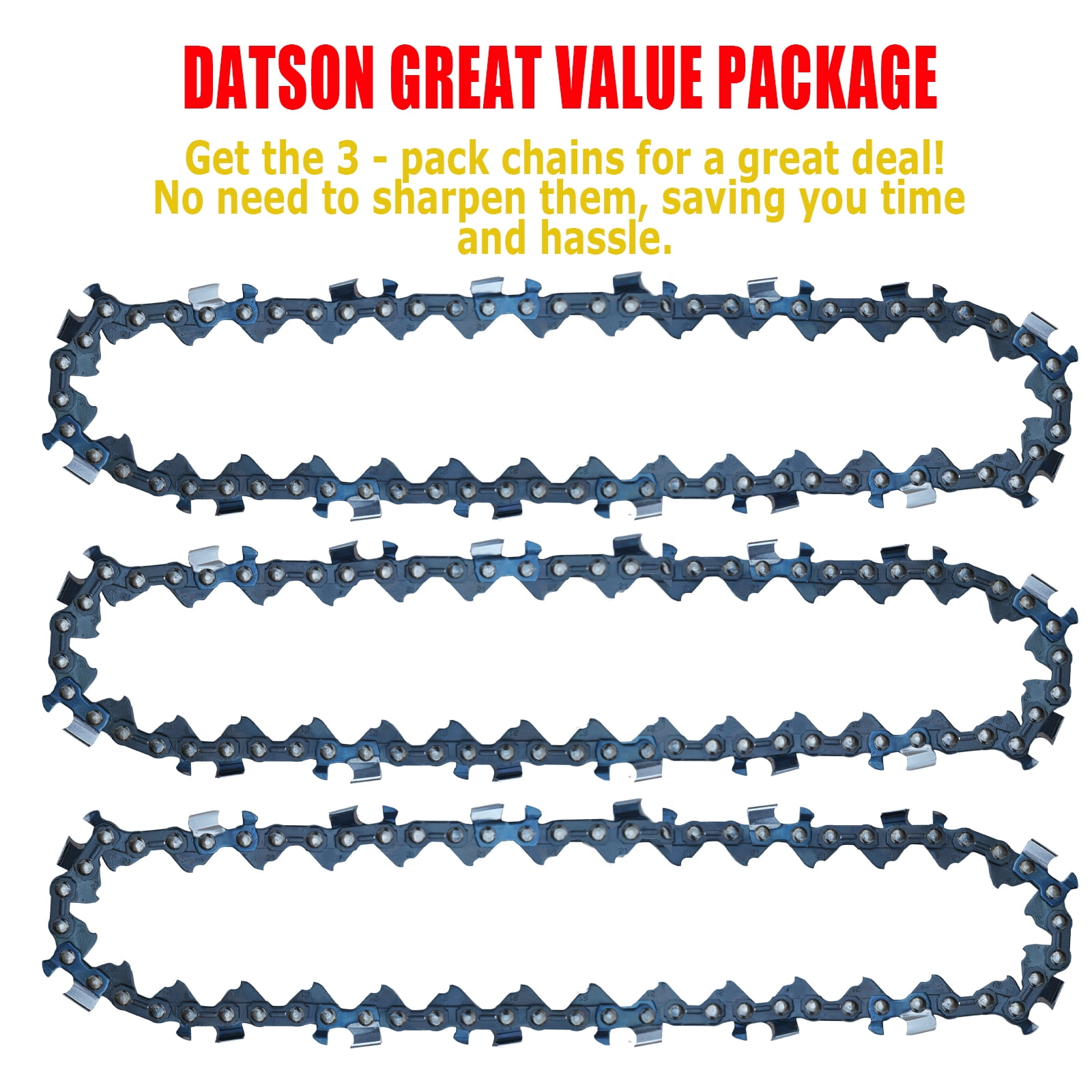 3pcs 6 inch Chainsaw Chain, 32DL Drive Link, 0.325 inch Pitch, 0.043 ...