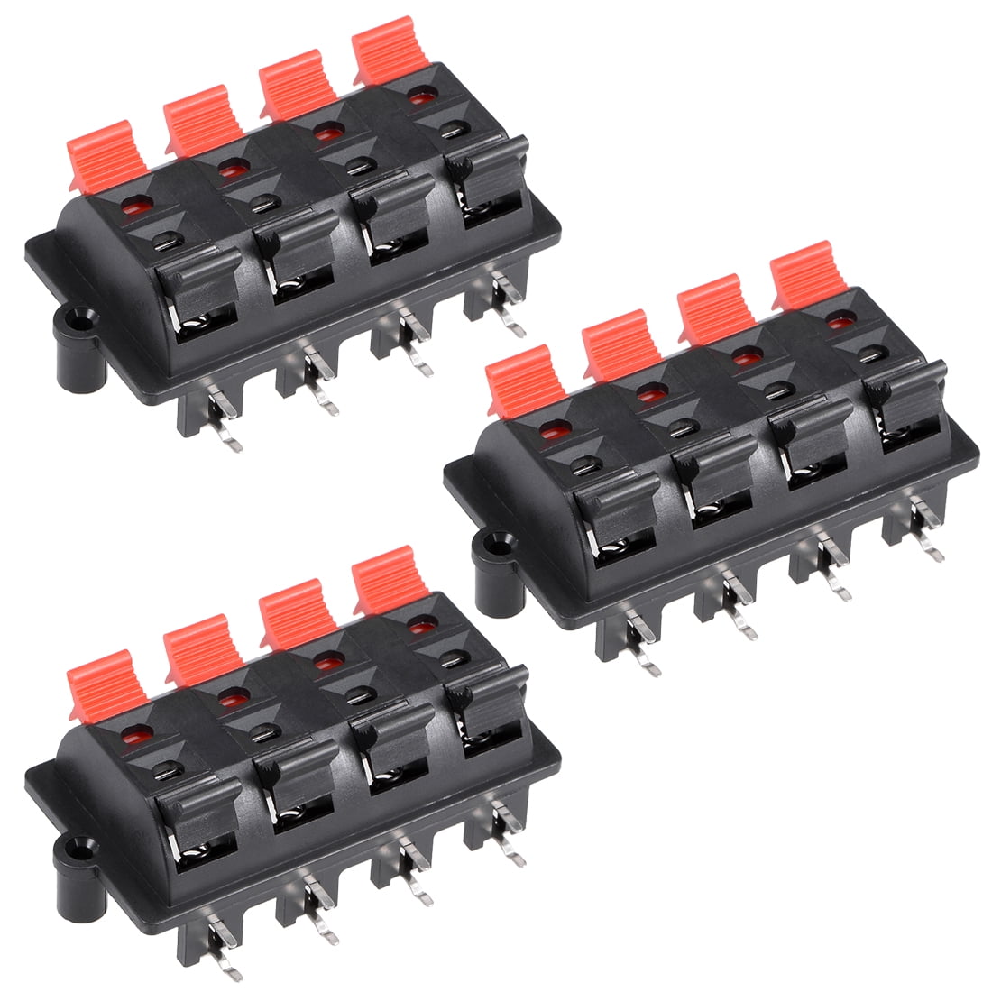 3pcs 8 Way Jack Socket Spring Push Release Connector Speaker Terminal ...