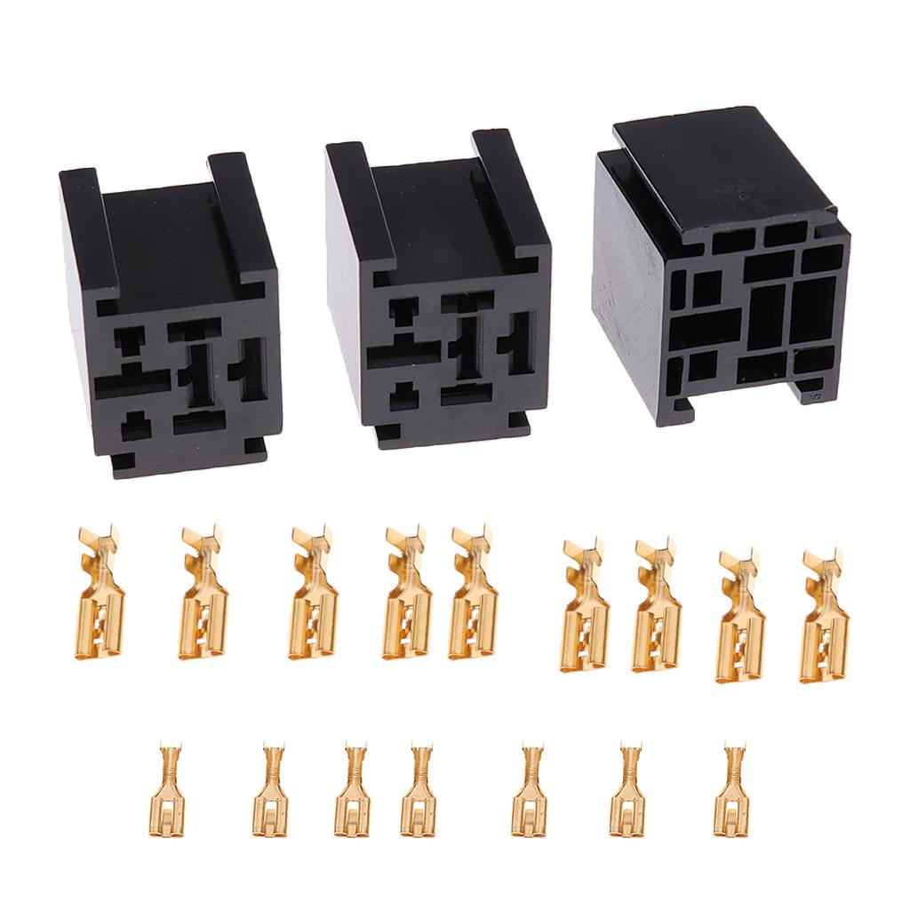 3pcs 80A 5 Pin Car Relay Base Socket Holder Connector With 15 Terminals ...