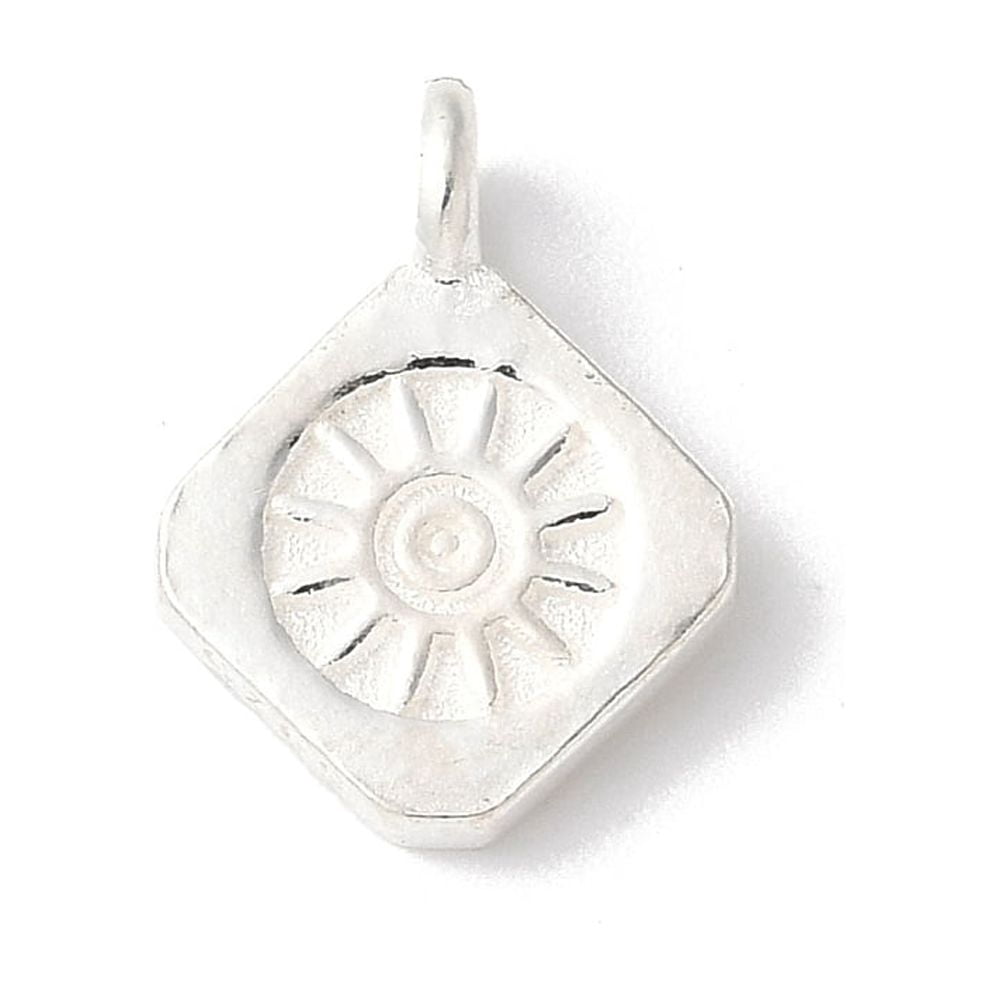 3pcs 925 Sterling Silver Sun Rhombus Charms with Jump Rings Silver ...
