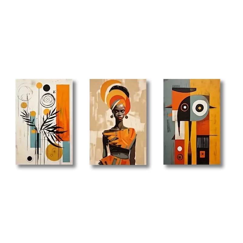 3pcs Abstract Ethnic Posters African Wall Art Set Afro Bohemian Canvas ...