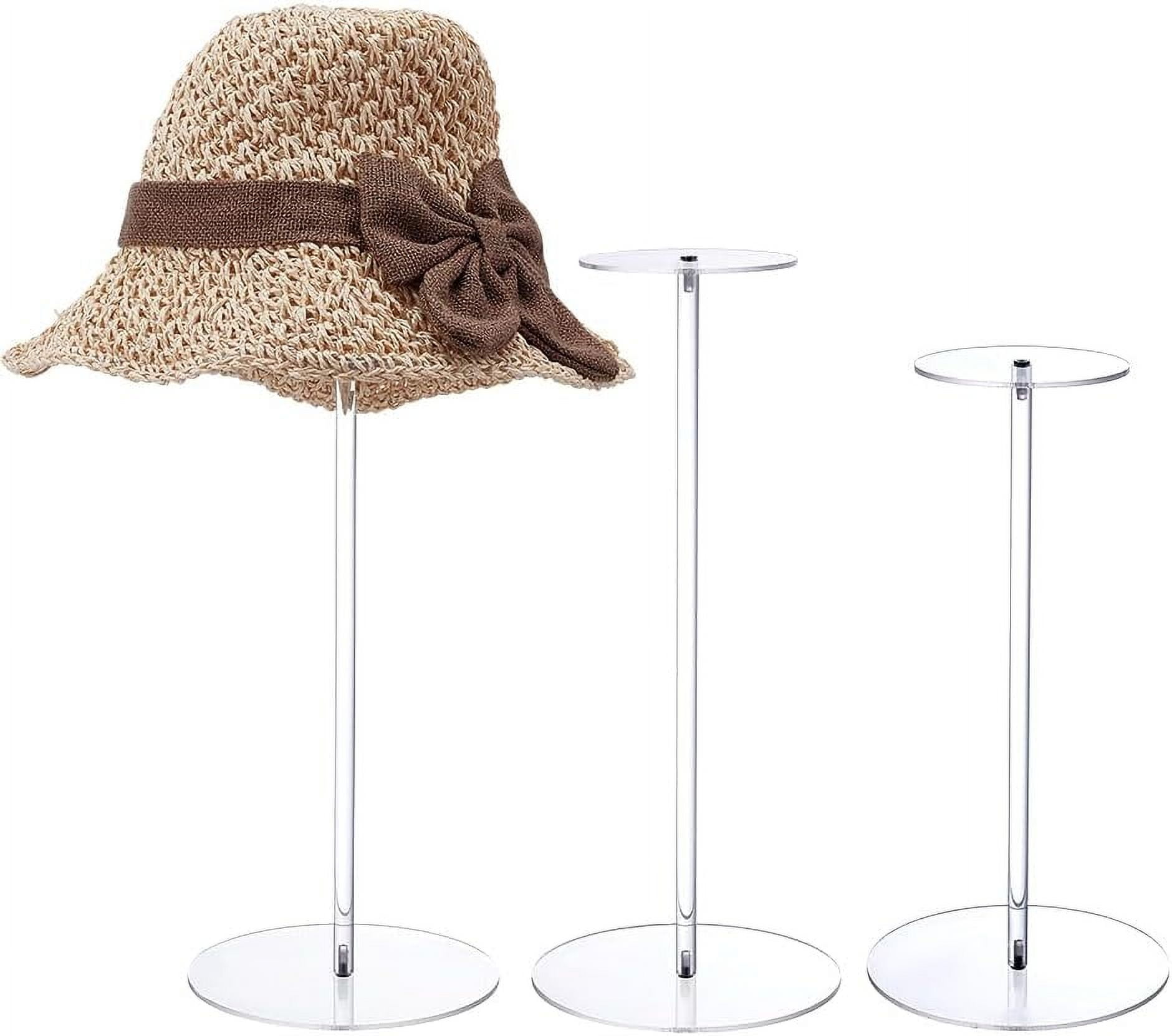 3pcs Acrylic Hat Stand Clear Hat Stands Rack Wig Display Rack Round ...