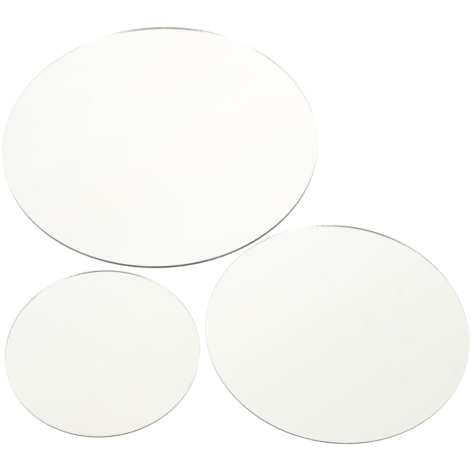 3pcs Acrylic Mirror Reflective Display Board Round Photo Background ...