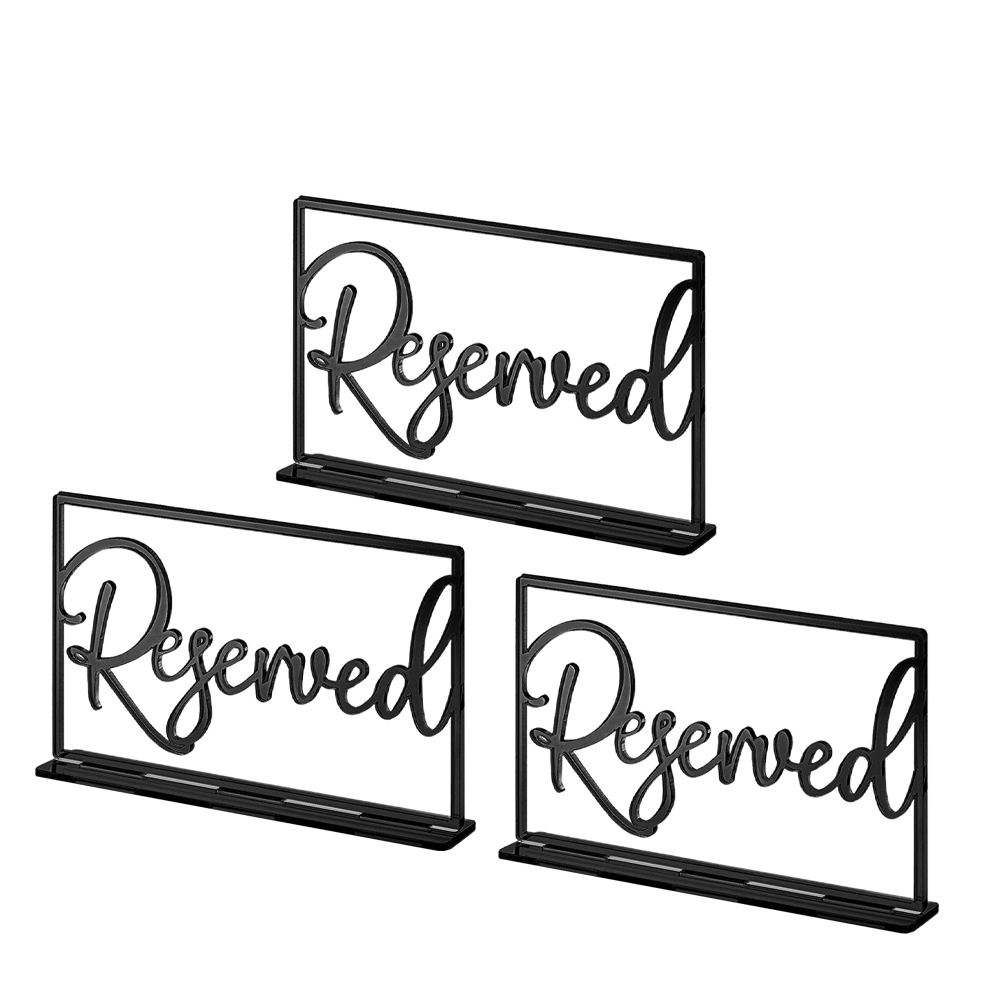 3pcs Acrylic Reserved Seating Signs for Wedding Reserved Table Signs ...
