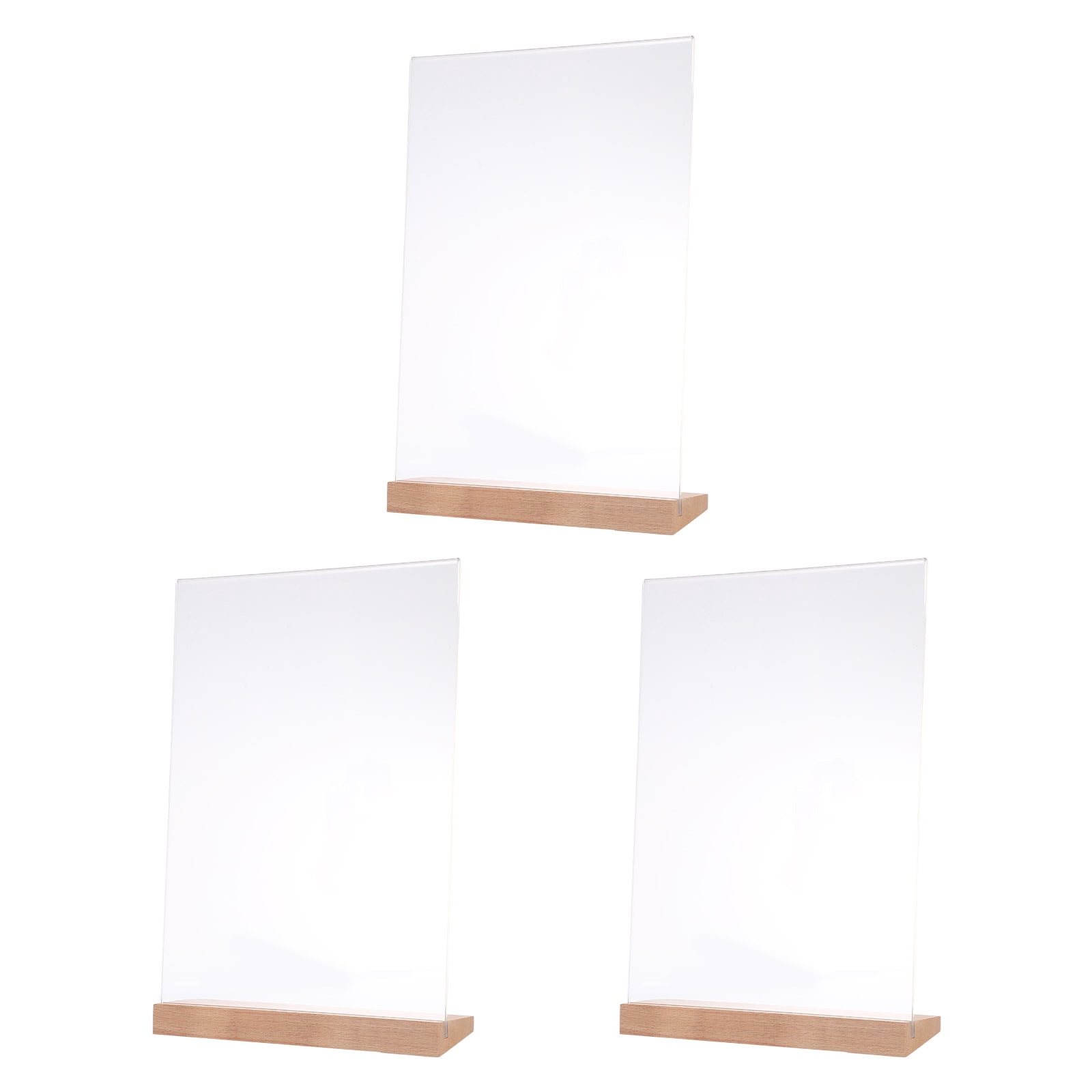 3pcs Acrylic Sign Holder With Wood Base - L Shape Display For Wedding ...