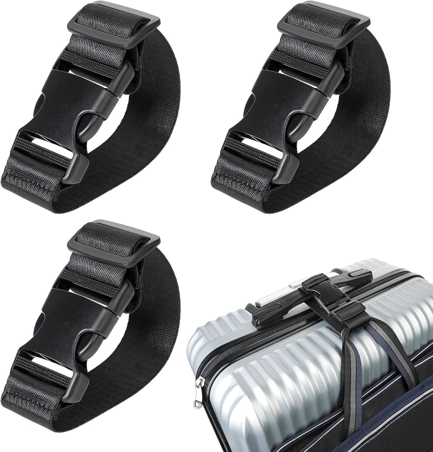 3pcs Add a Bag Luggage Straps for Suitcases Luggage Connecting Straps ...