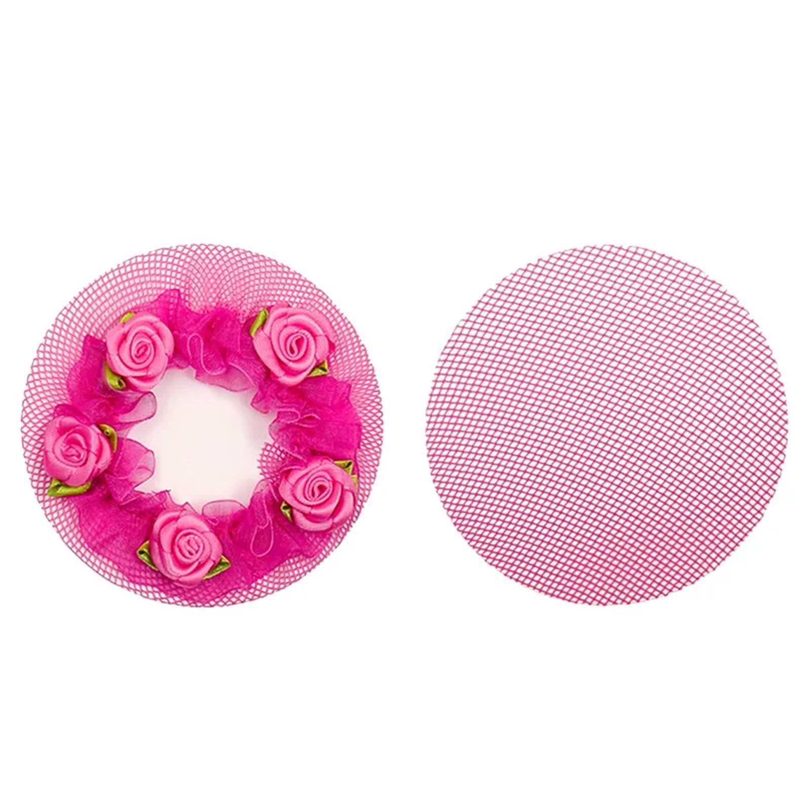 3pcs Adjustable Dance Hair Net With Flower Girls Child Ballet Dance ...