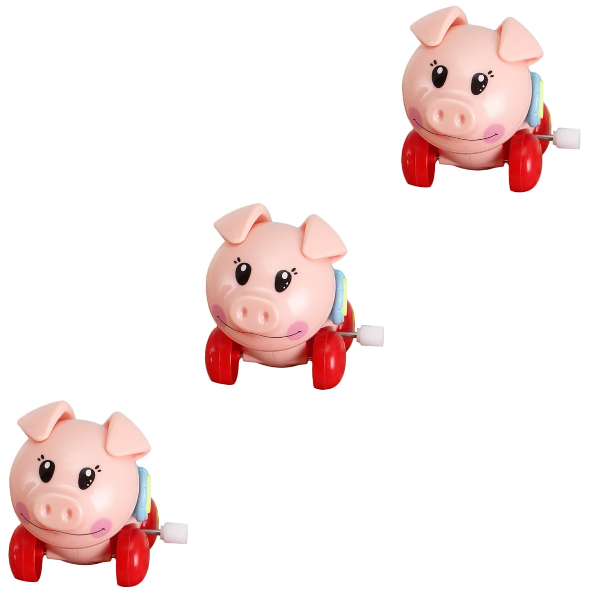 3pcs Adorable Cartoon Wind-up Pig Shaped Toys Funny Plastic Clockwork ...