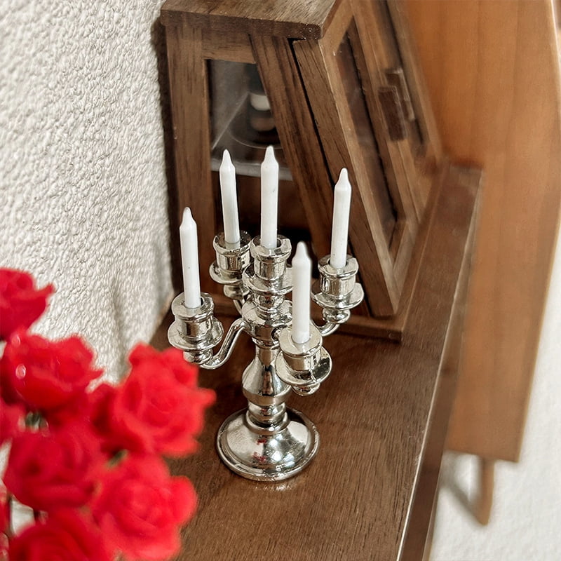 3pcs Alloy Candlestick Holder Mini Model with Resin Micro Landscape ...
