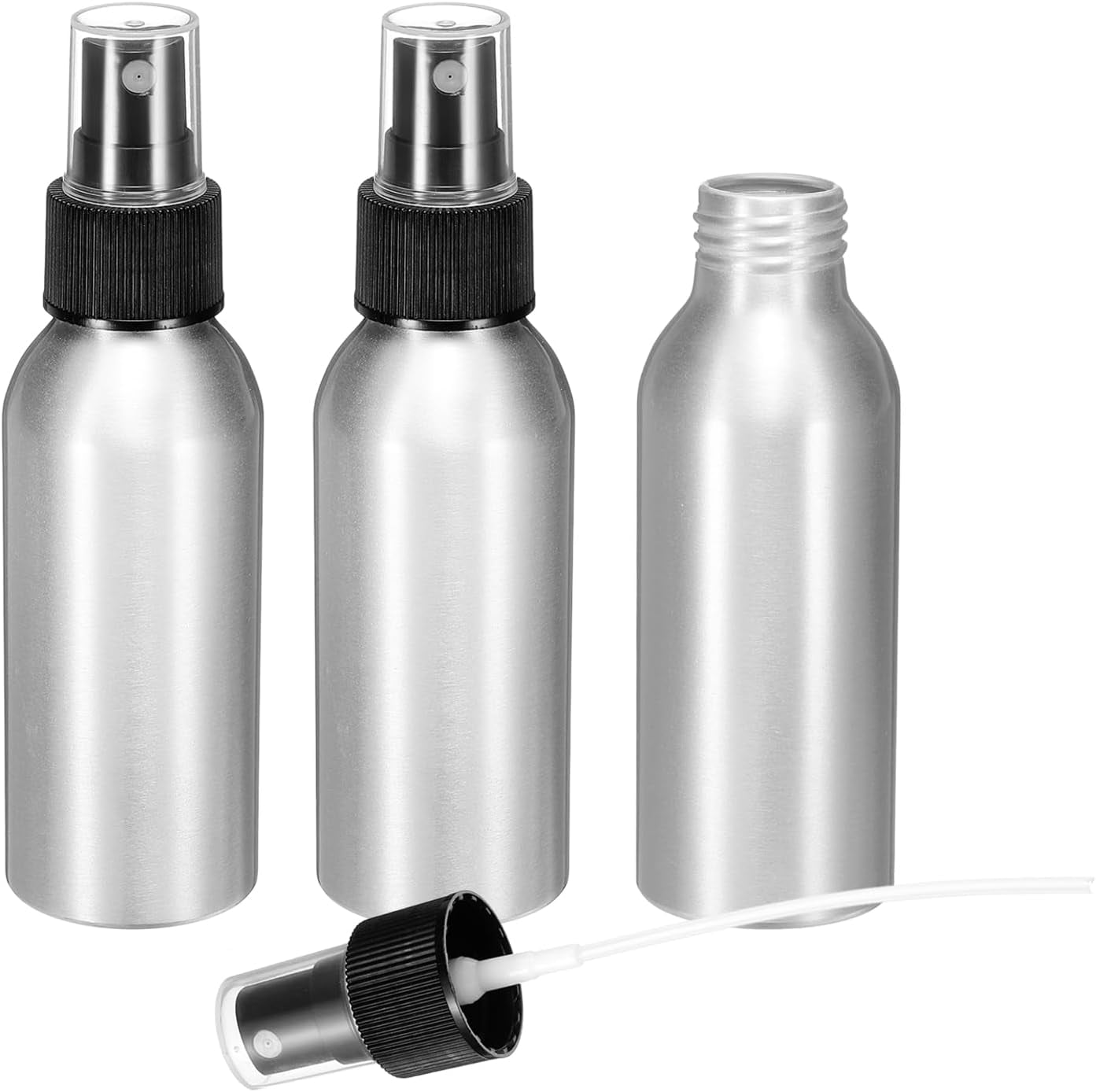 3pcs Aluminum Fine Mist Spray Bottles 100ml/3.4oz Metal Small Liquid ...