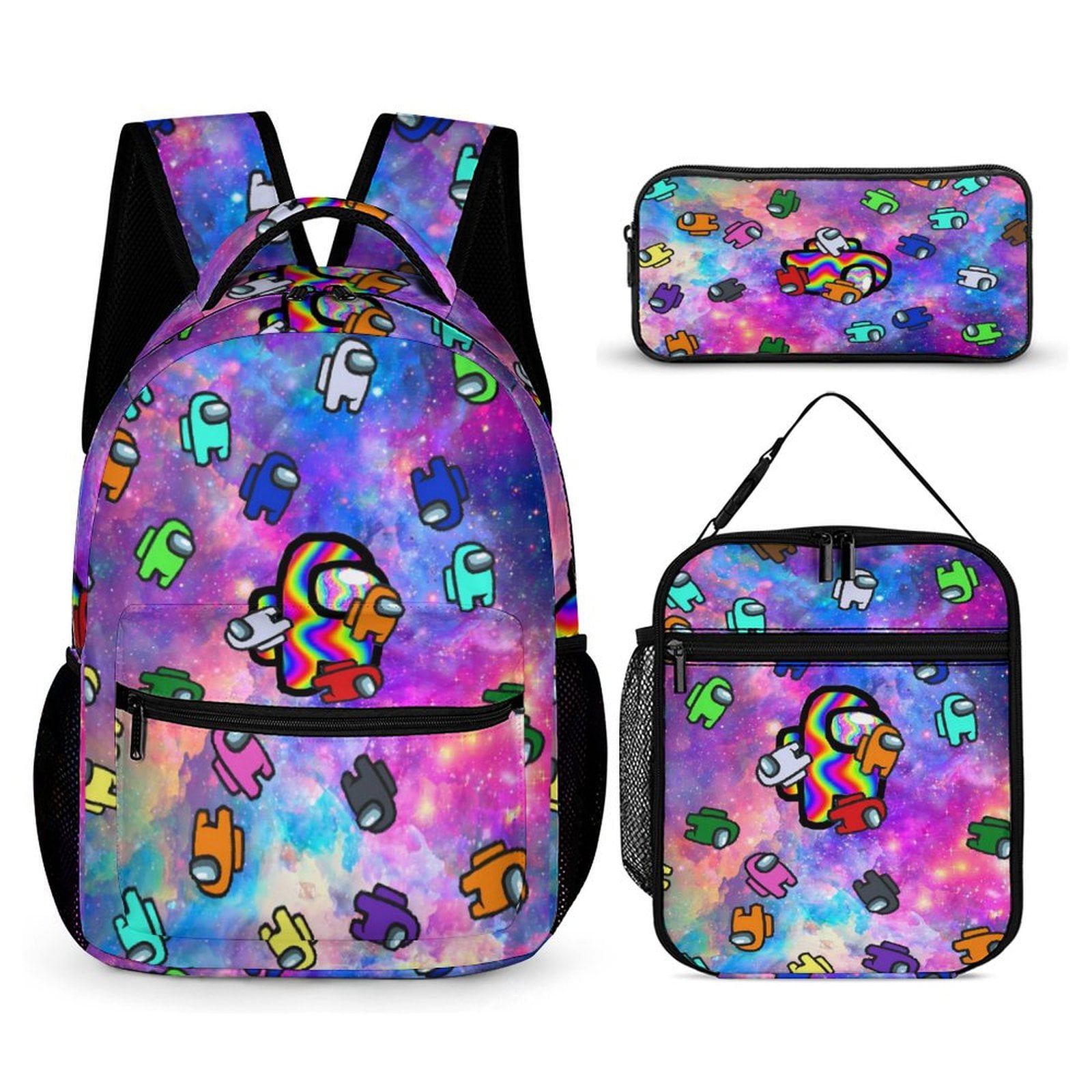 3pcs Am_ong_Fun Us Backpack Set, Large Capacity Double Backpack With ...