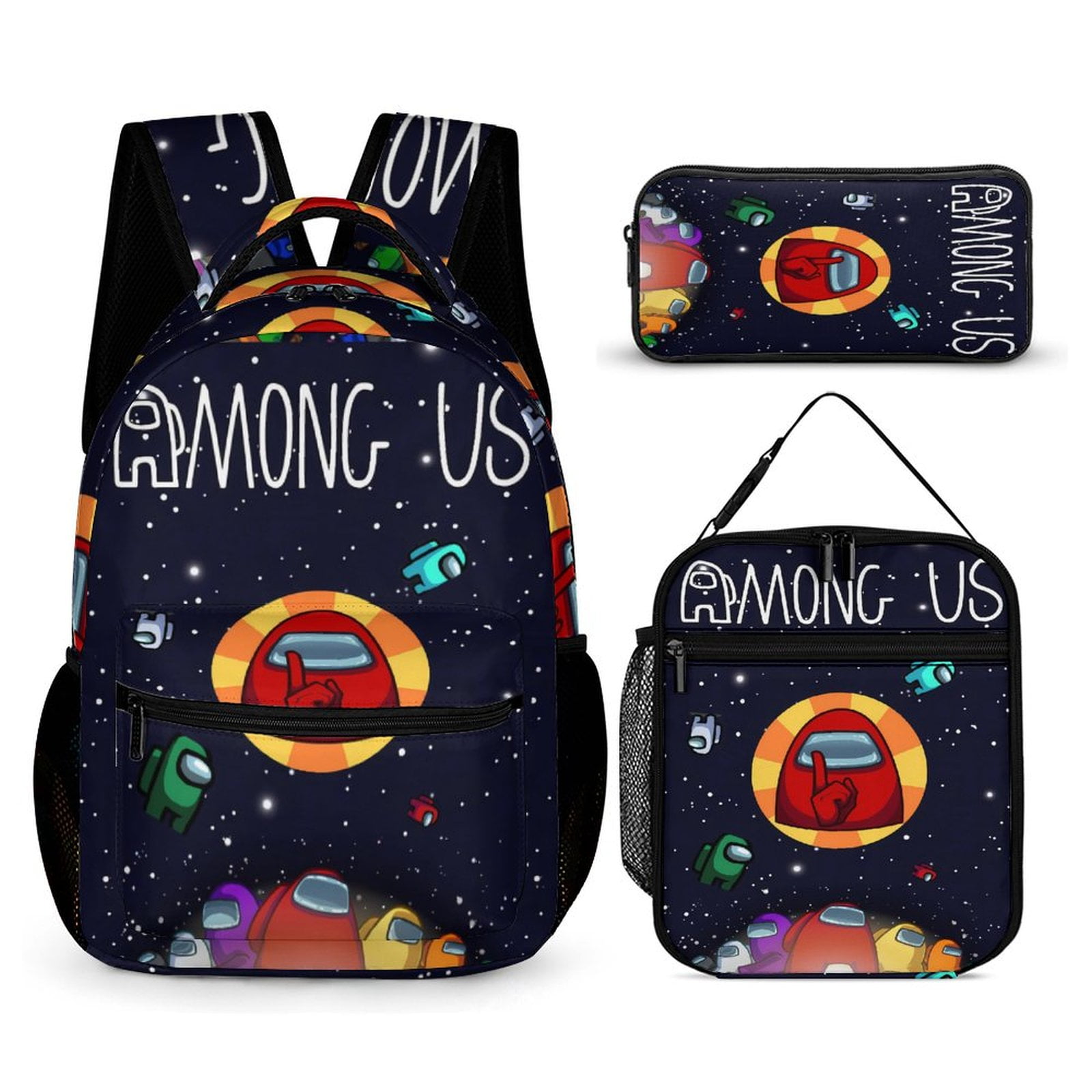 3pcs Am_ong_Fun Us Backpack Set, Large Capacity Double Backpack With ...