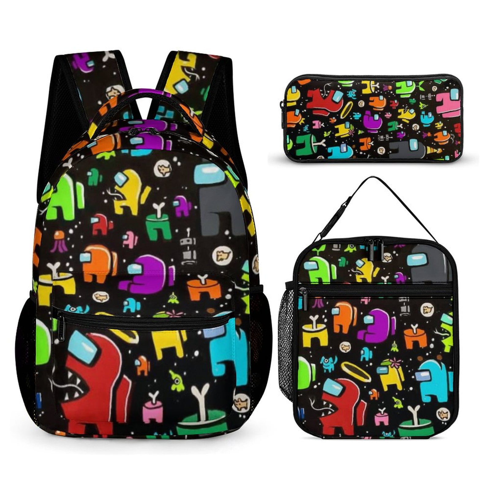 3pcs Am_ong_Fun Us Backpack Set, Large Capacity Double Backpack With ...