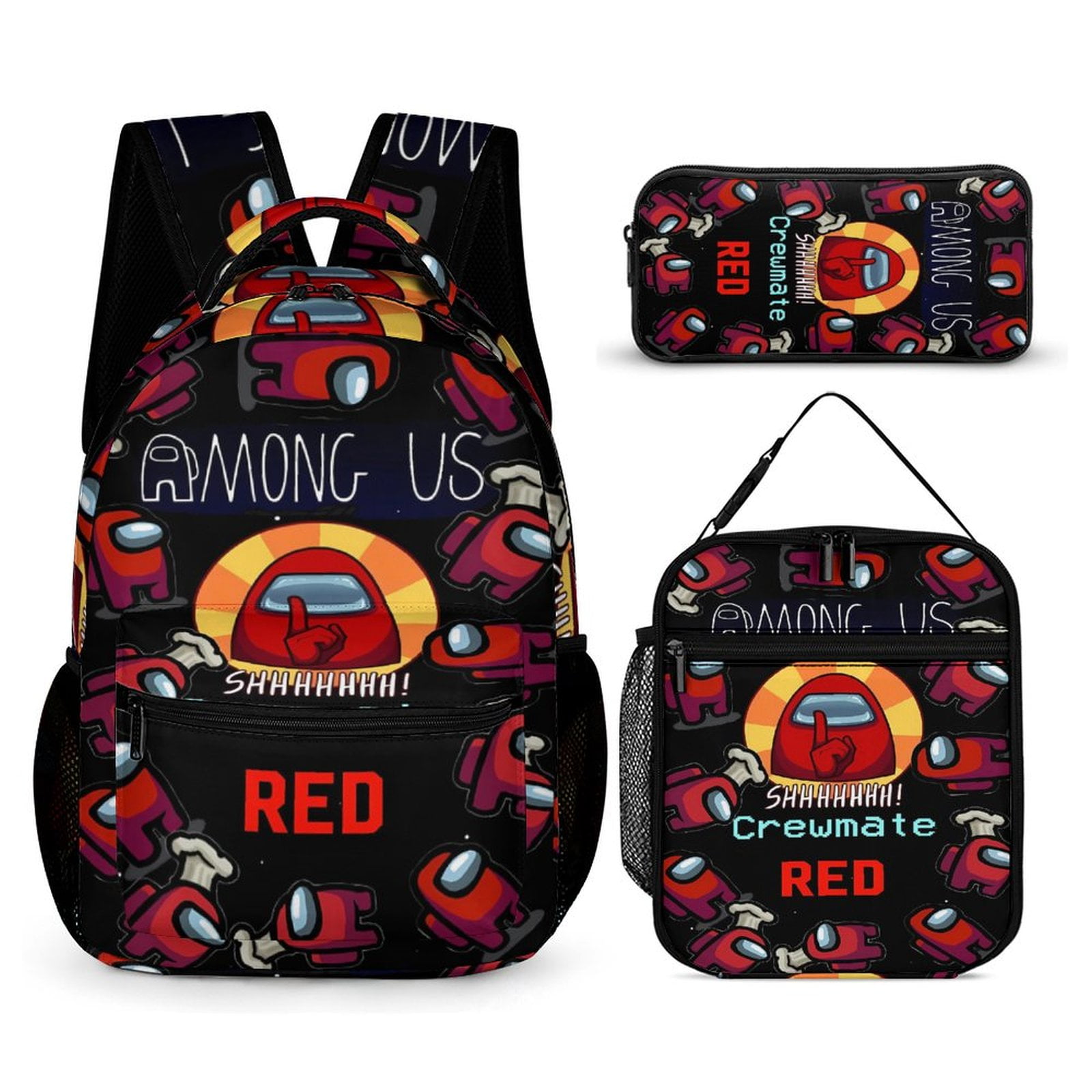 3pcs Am_ong_Fun Us Backpack Set, Large Capacity Double Backpack With ...