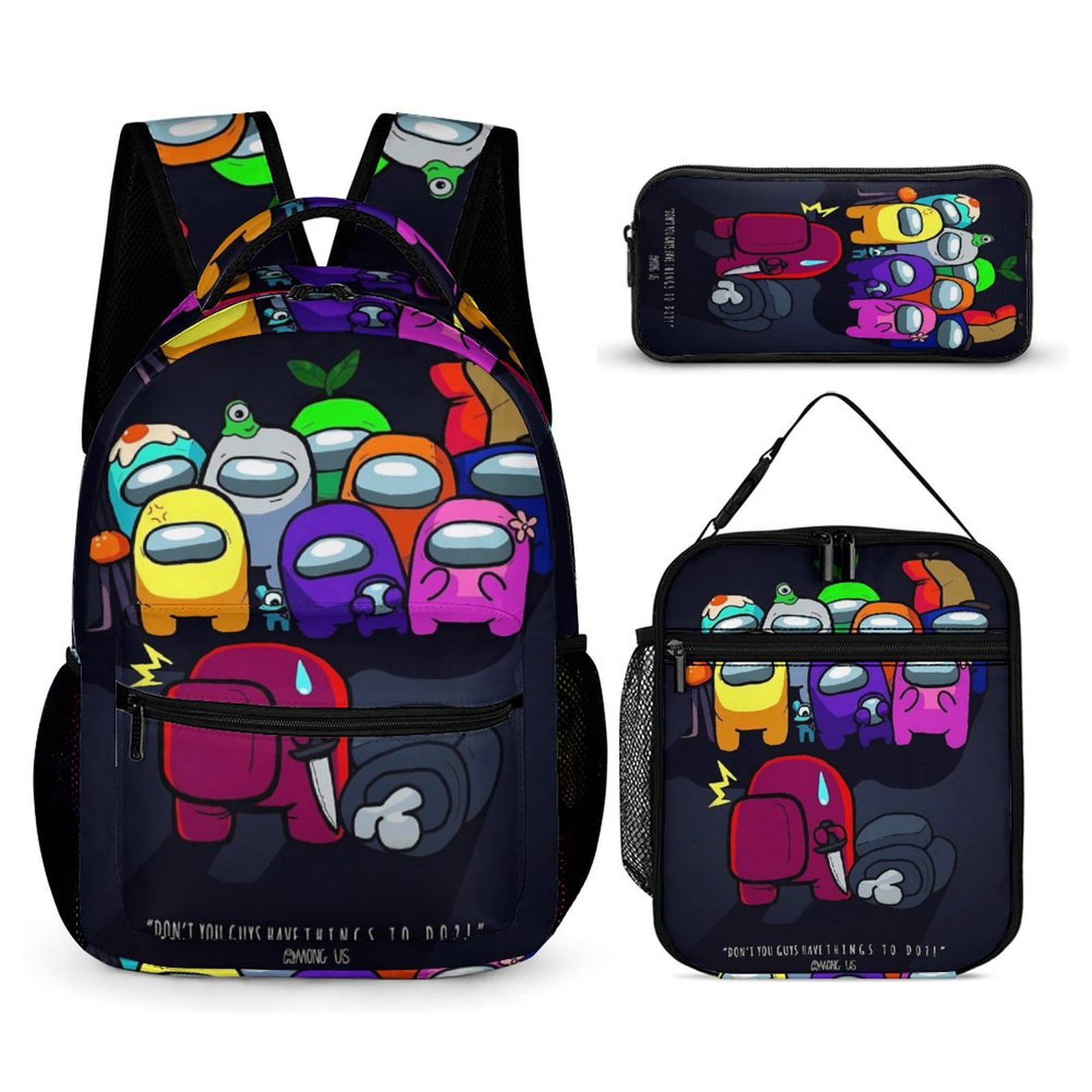 3pcs Am-ong Funny Us Backpack Set, Multi-functional Laptop Bag 17in ...