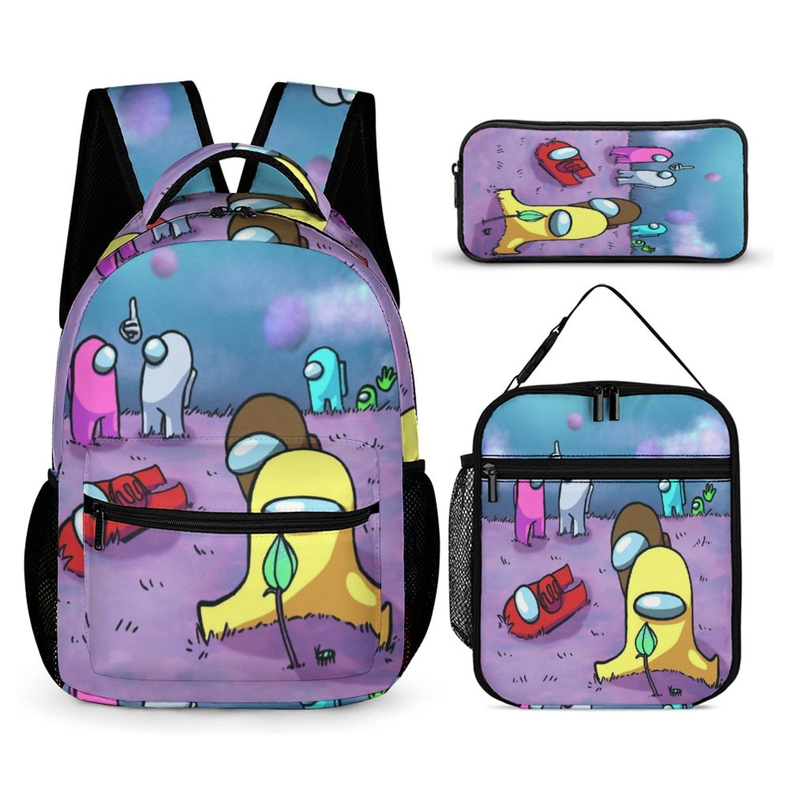 3pcs Am-ong Funny Us Backpack Set, Multi-functional Laptop Bag 17in ...