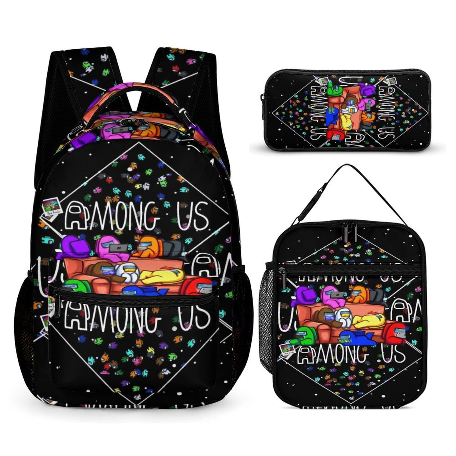 3pcs Am-ong Funny Us Backpack Set, Multi-functional Laptop Bag 17in ...
