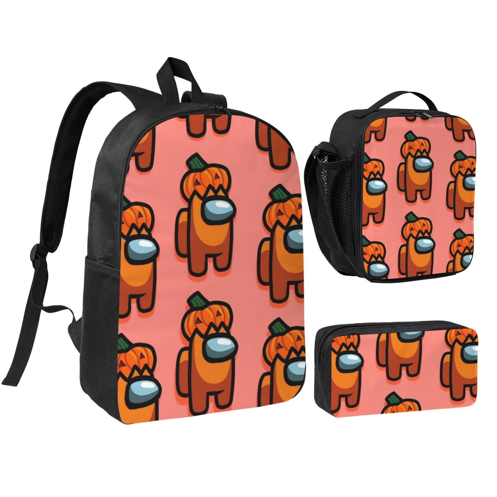 3pcs Am_ongus Backpack Set With Pen Bag And Lunch Bag Fashion Travel ...