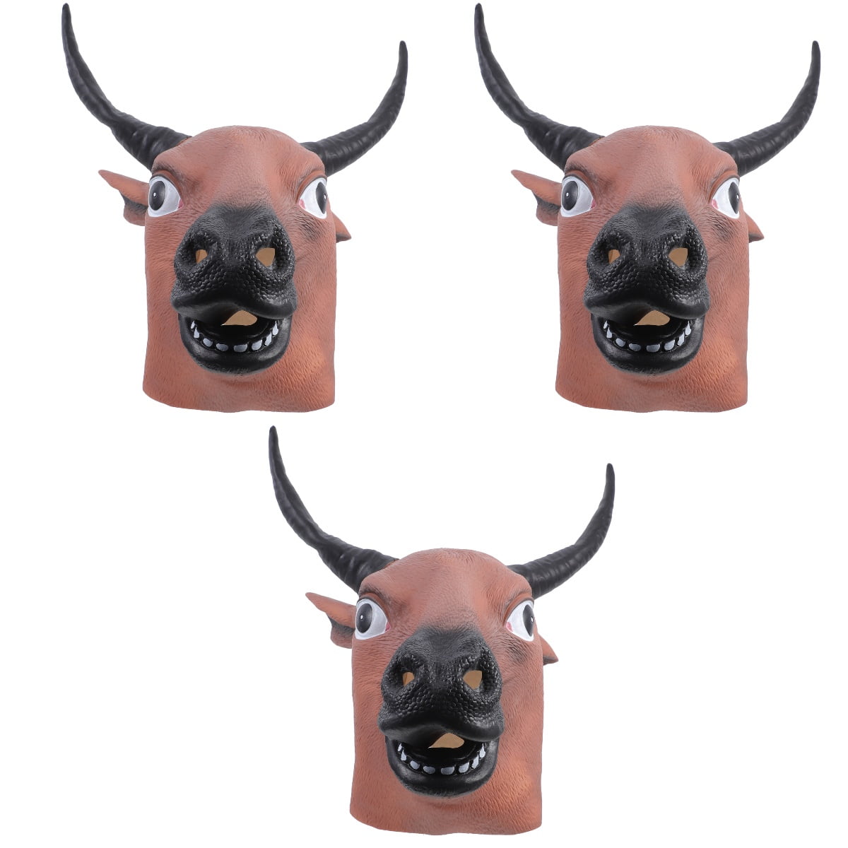 3pcs Animal Mask Cow Head Funny Masquerade for Adults Dressing Up Cow ...