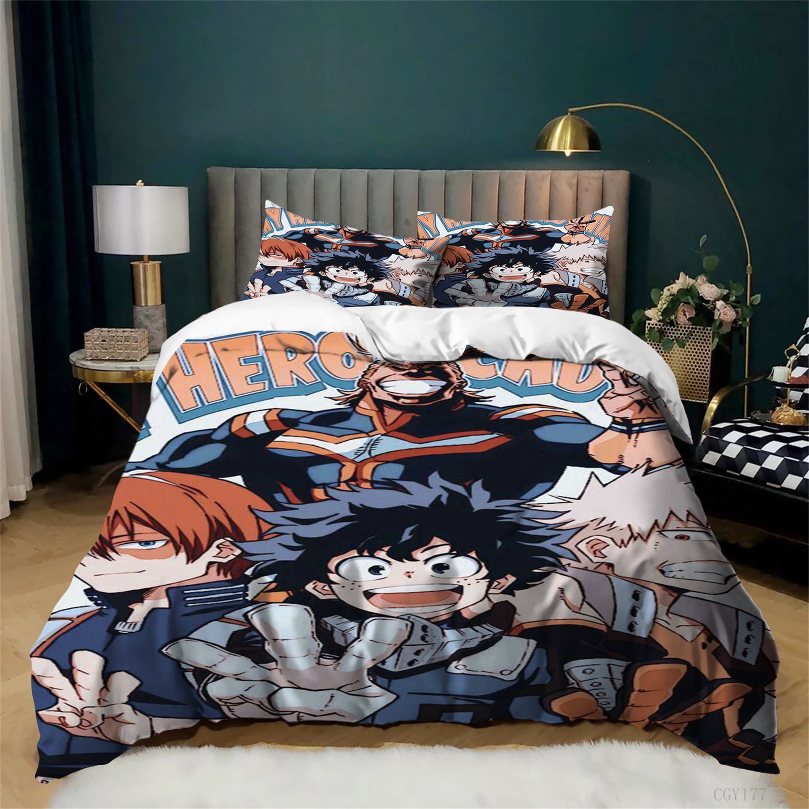 3pcs Anime Duvet Cover Set Soft Breathable Quilt Cover Twin Lightweight ...