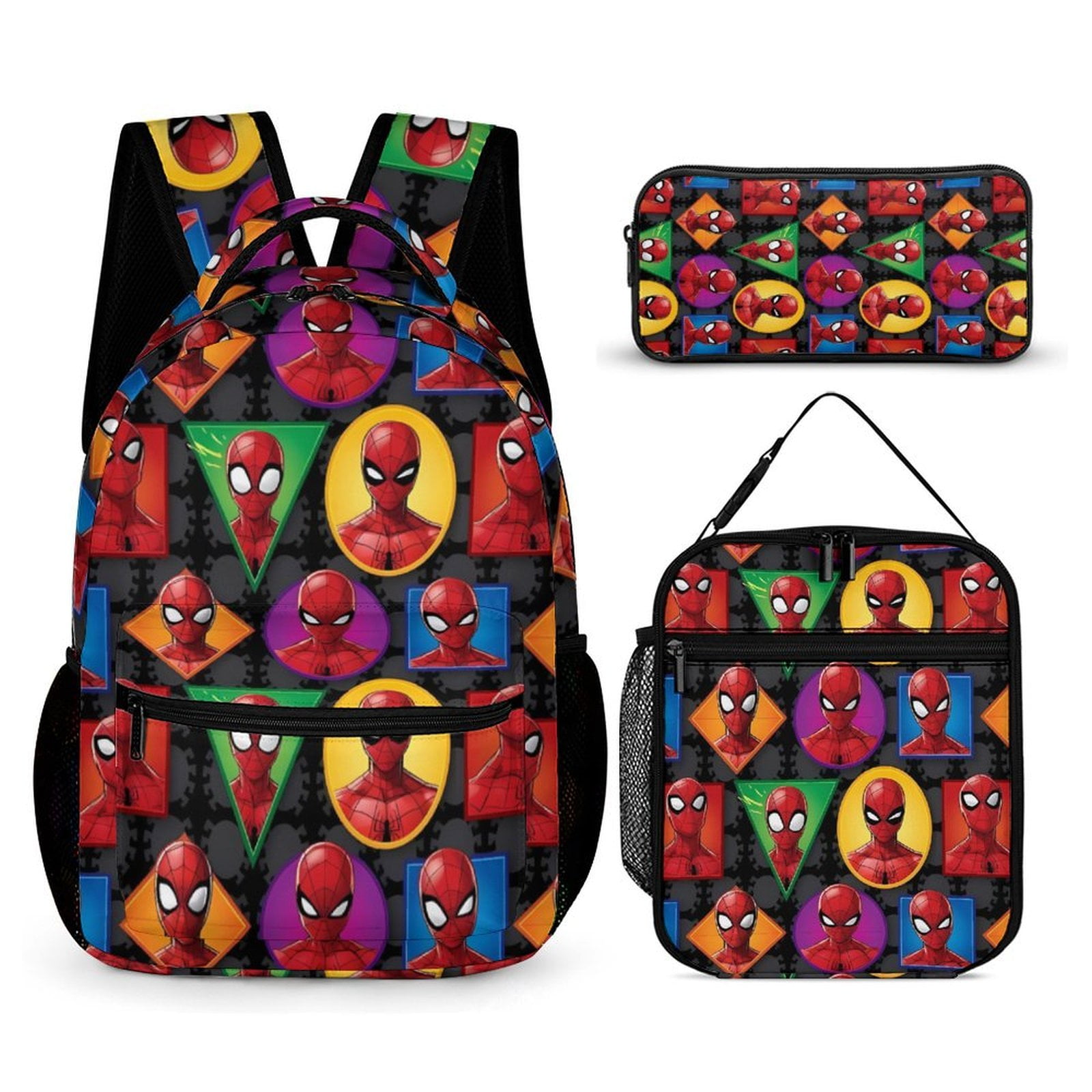 3pcs AnimeSpiderMan Backpack Set, Multi-functional Laptop Bag 17in ...