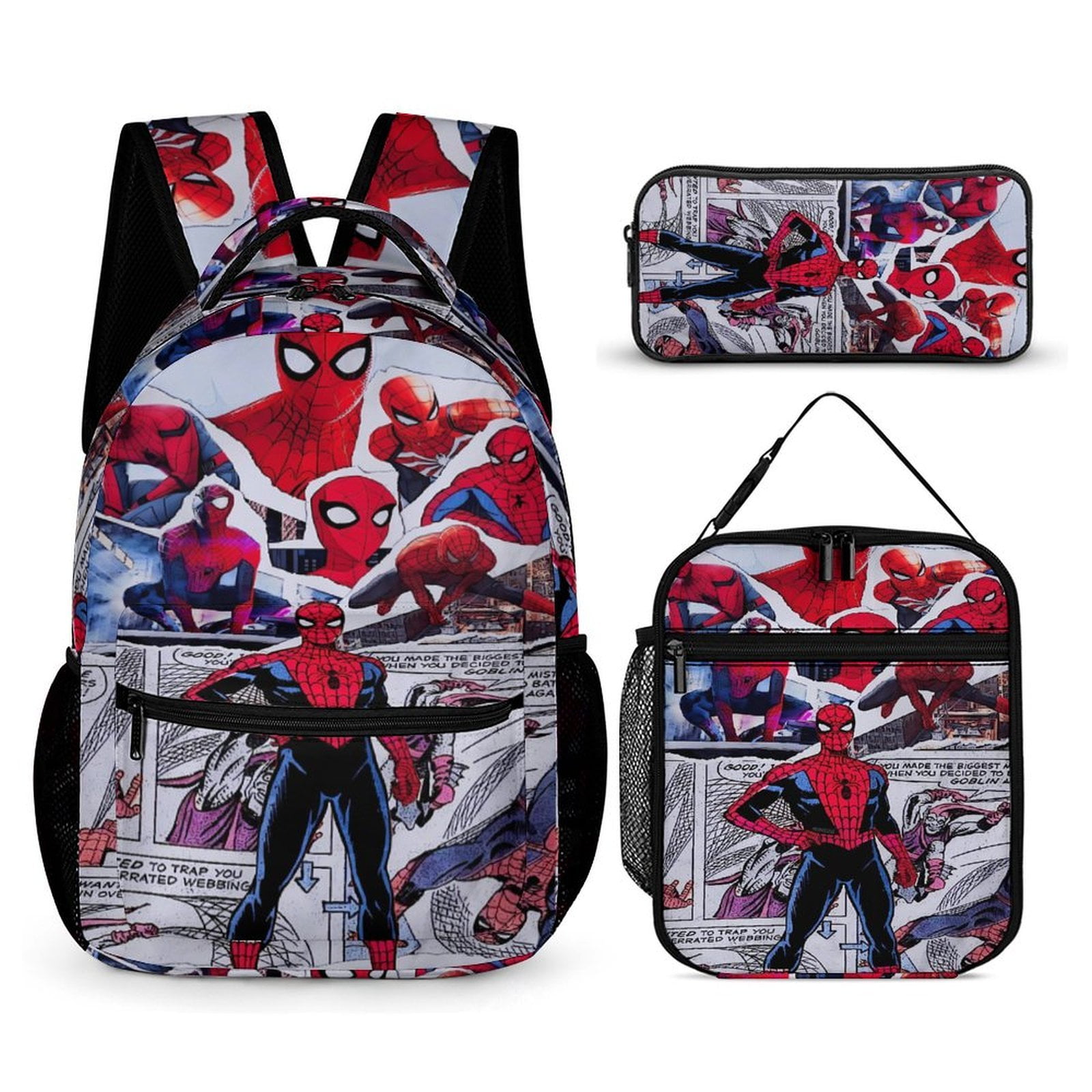 3pcs AnimeSpiderMan Backpack Set, Multi-functional Laptop Bag 17in ...