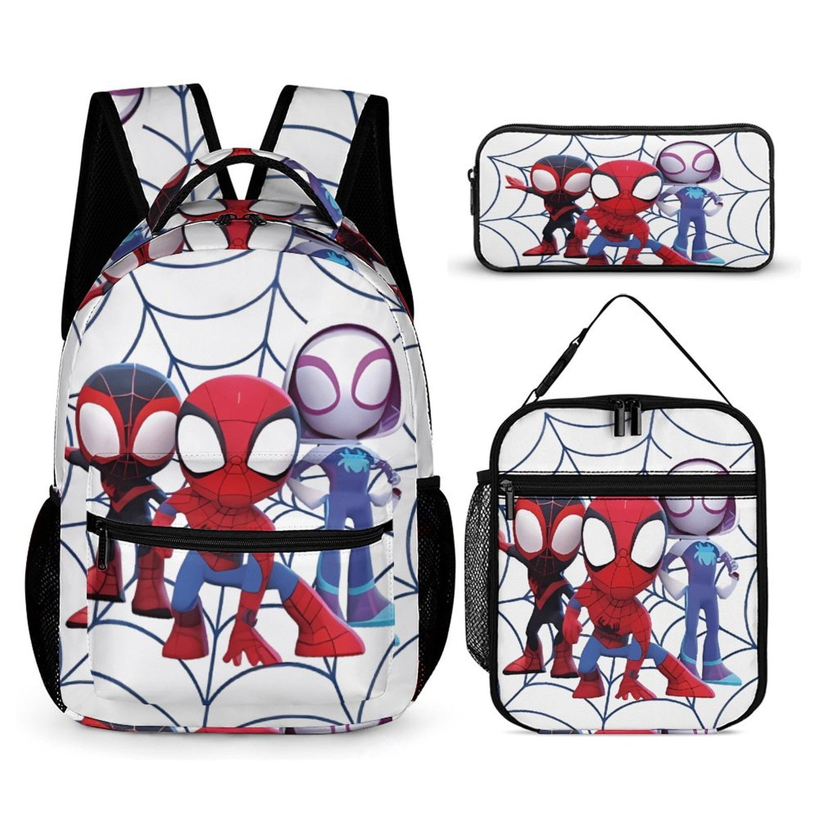 3pcs AnimeSpiderMan Backpack Set, Multi-functional Laptop Bag 17in ...