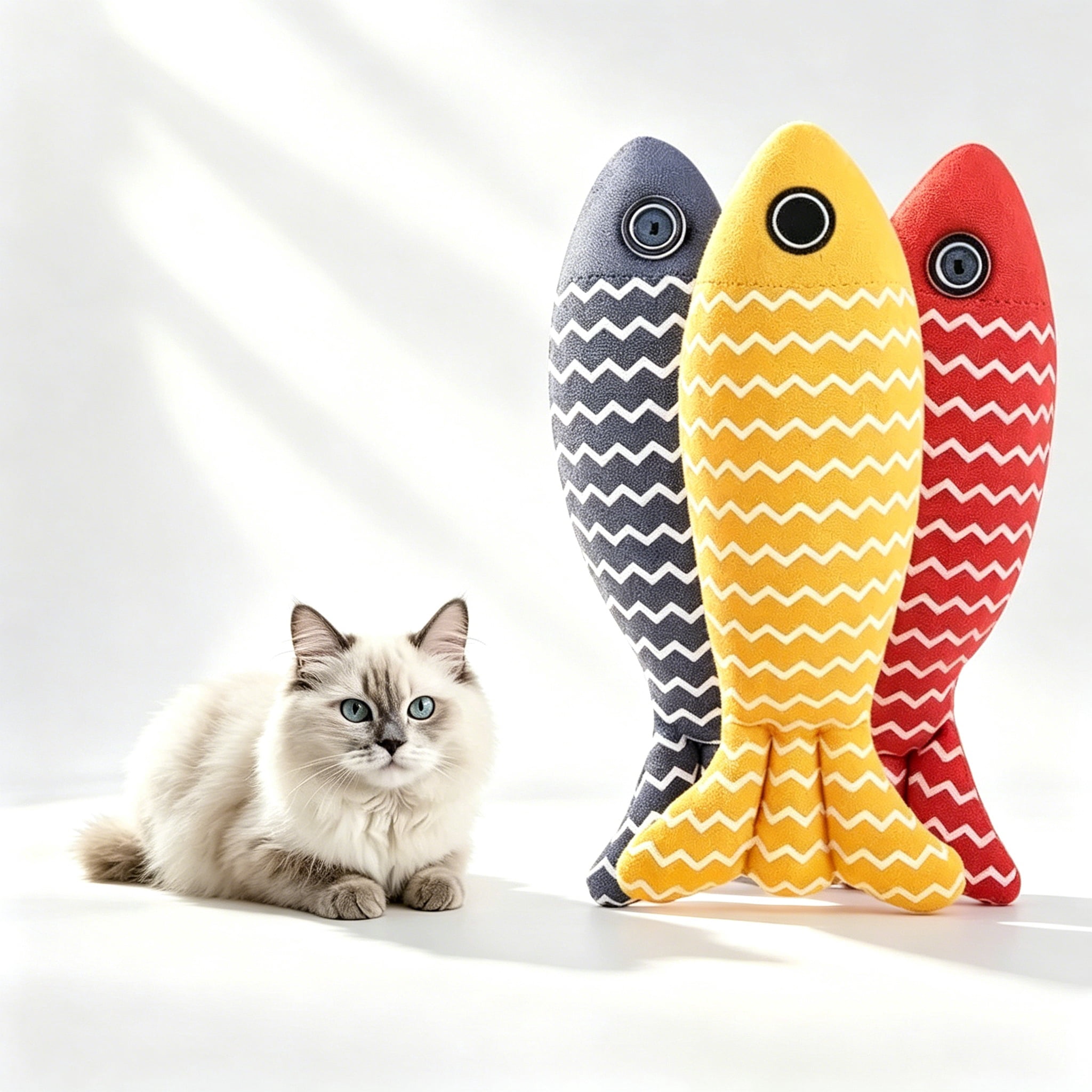 3pcs AnjiSee Catnip Fish Toy for Indoor Cats, Durable Linen Fabric ...