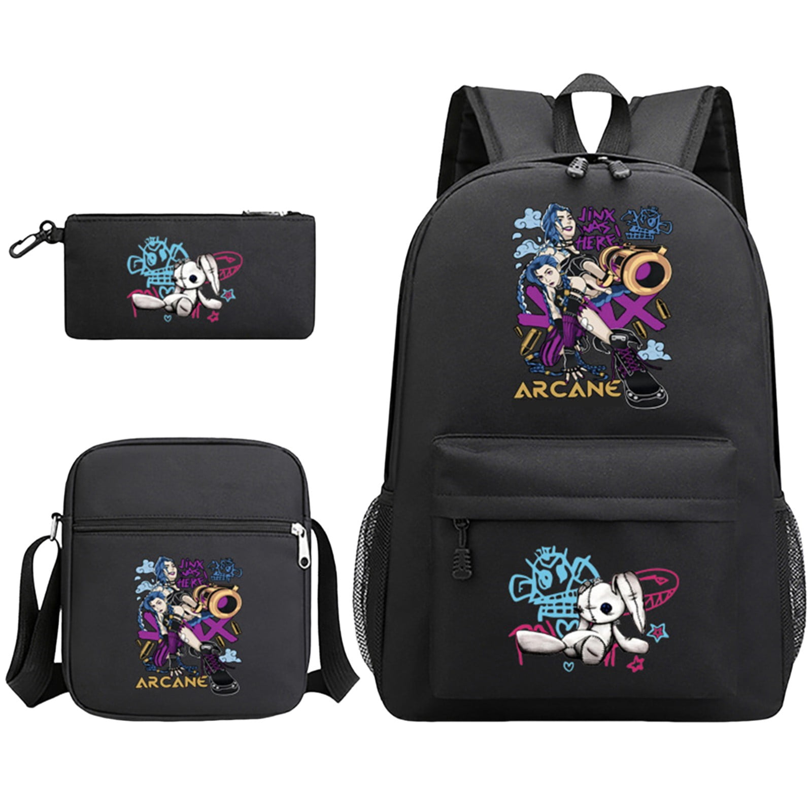 3pcs Arcane: League of Legends Backpack Set, Multi-functional Laptop ...