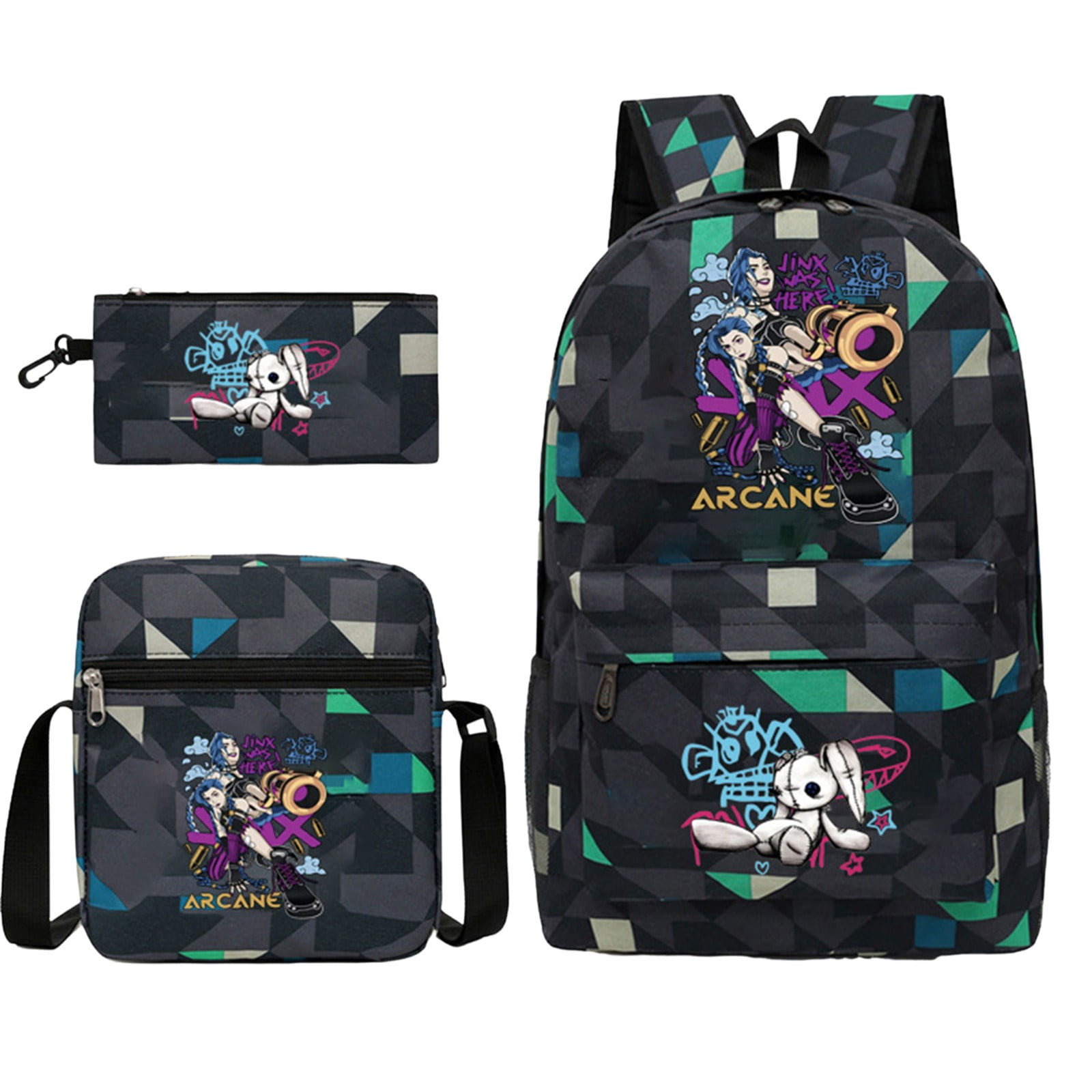 3pcs Arcane: League of Legends Backpack for Students - Cute Cartoon ...