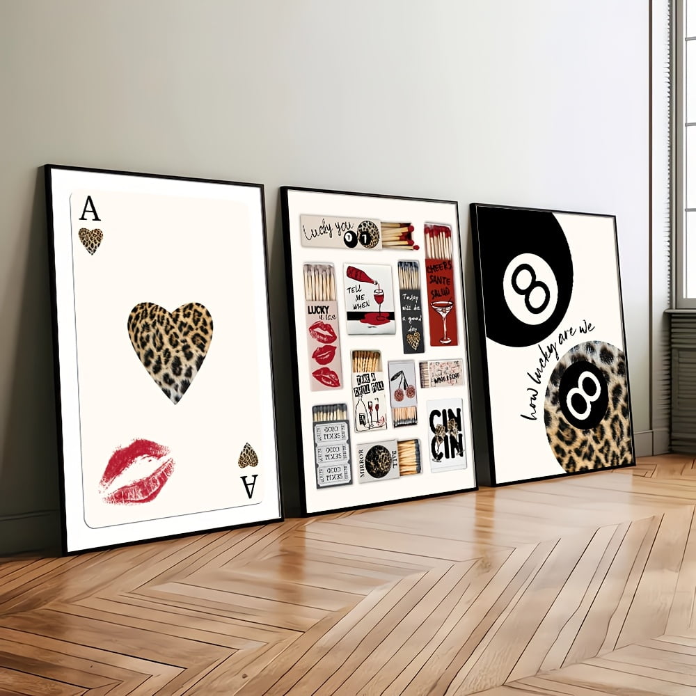 3pcs Art Deco Canvas Wall Art Set - Boho Mid-Century Retro Posters ...