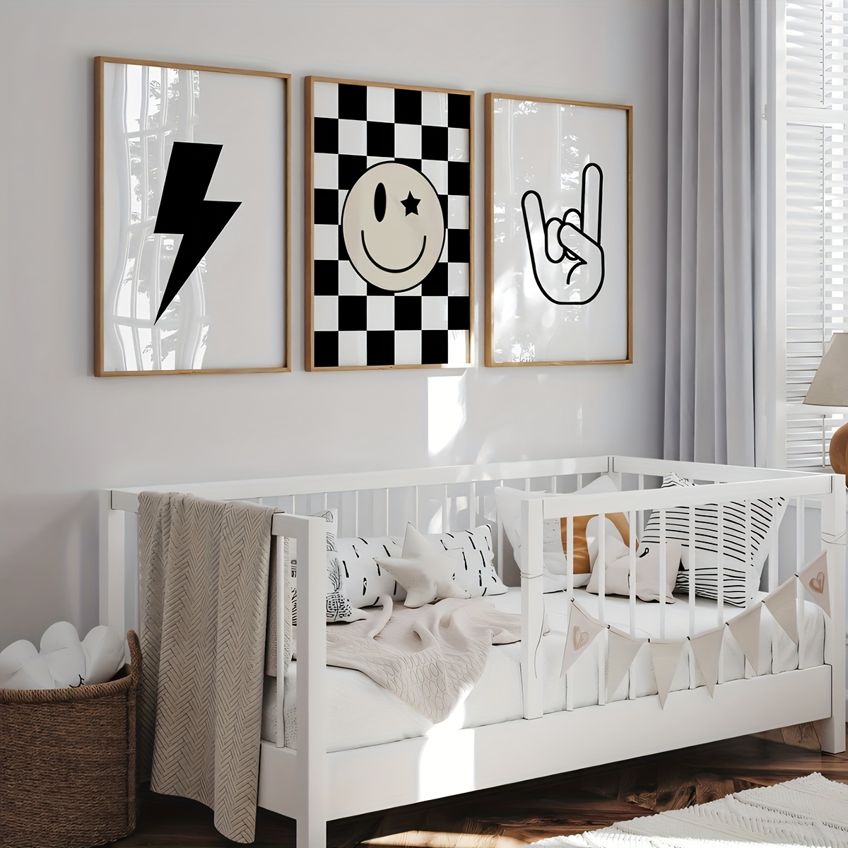 3pcs Art Deco Classic Modern Black and White Cartoon Canvas Posters ...