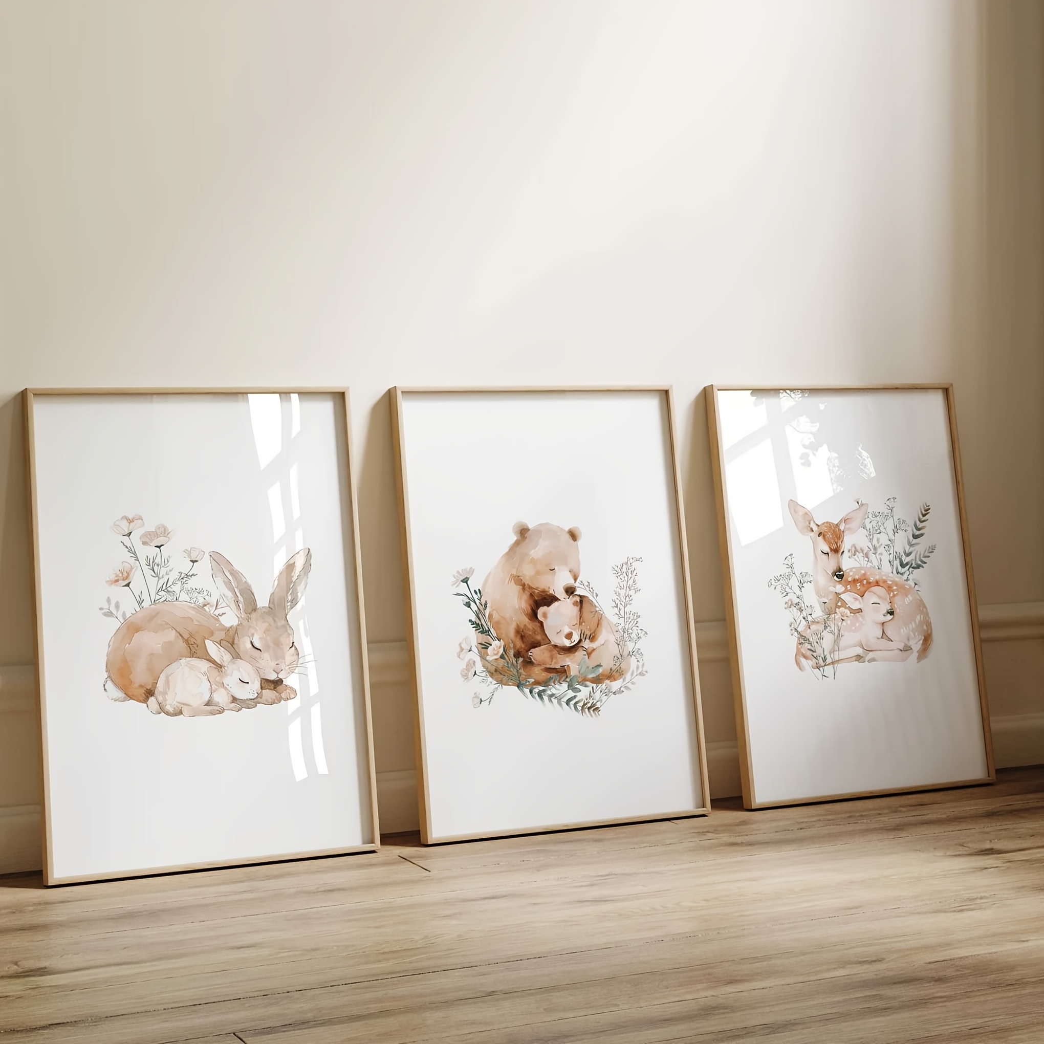 3pcs Art Deco Classic Modern Frameless Canvas Wall Art Set, Watercolor ...