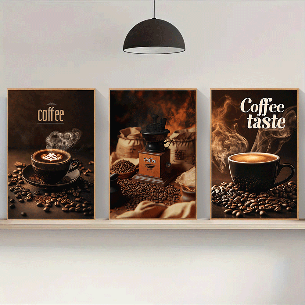 3pcs Art Deco Coffee Canvas Art Prints - Unframed Modern Classic ...