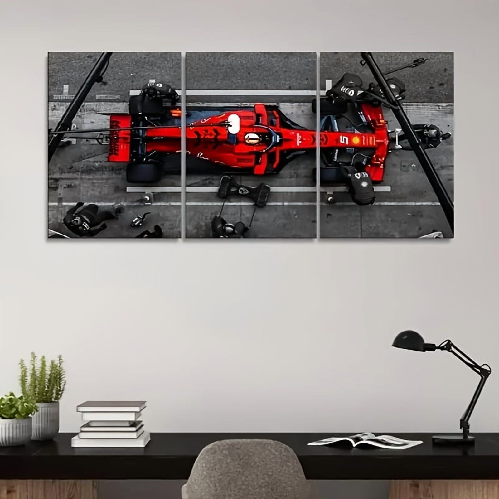 3pcs Art Deco Formula Racing Car Canvas Wall Art, Frameless Modern ...