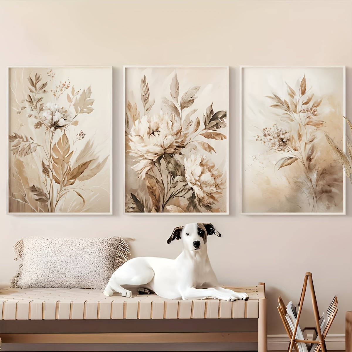 3pcs Art Deco Modern Glam Floral Canvas Art Prints, Spring Summer ...