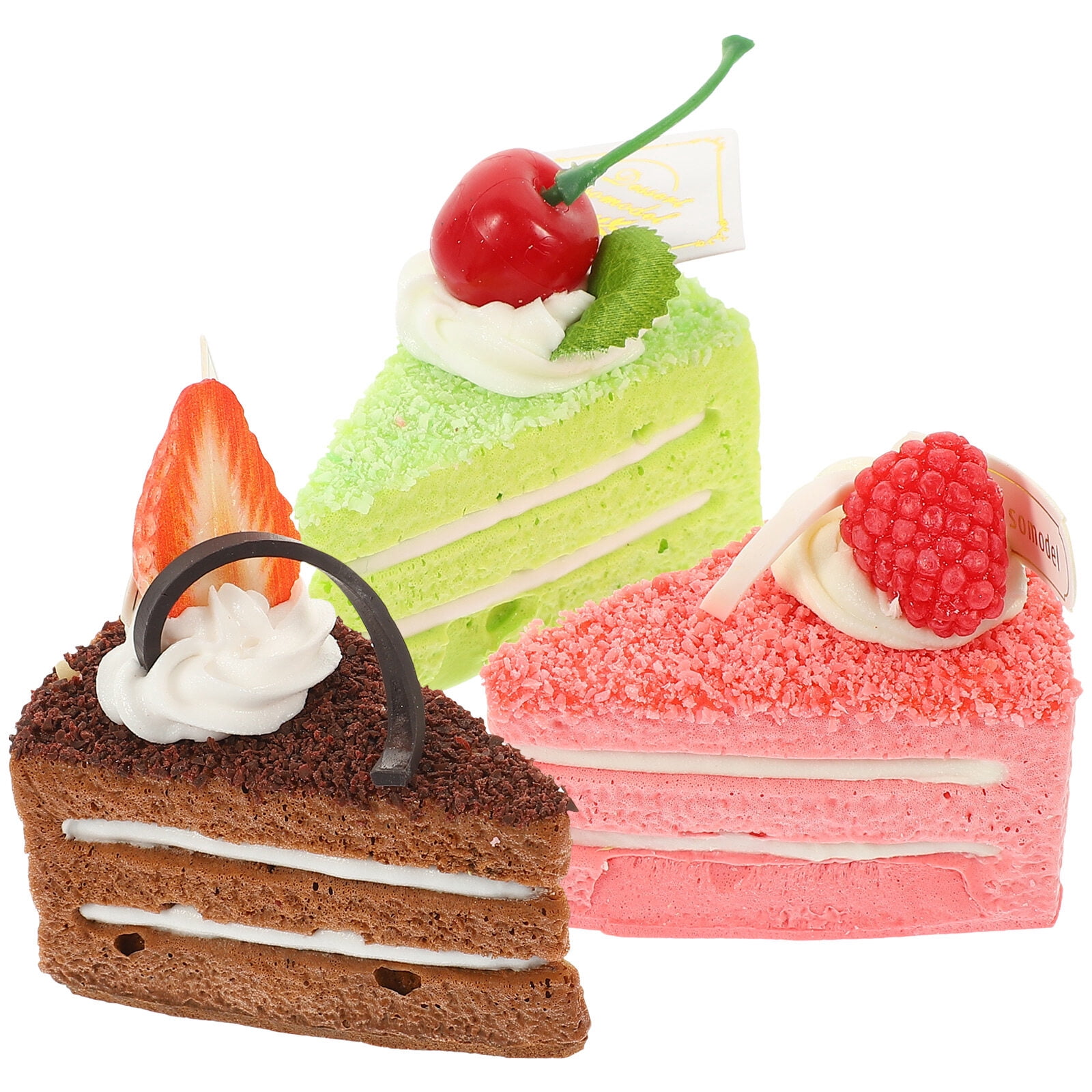 3pcs Artificial Cake Models Fake Dessert Figurines Creative Dessert ...