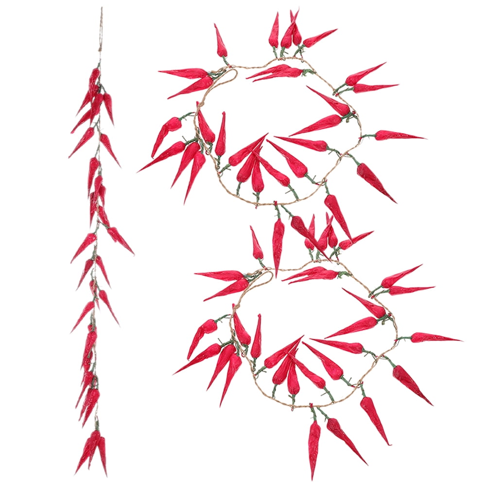 3pcs Artificial Chili Pepper String Fake Red Pepper Hanging Decor ...