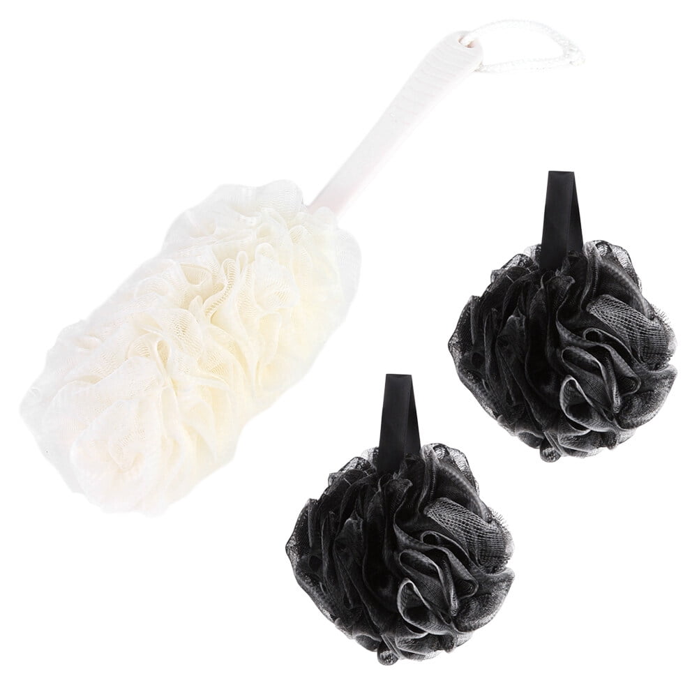 3pcs Assorted Bathing Balls Shower Brush Bubble Net Ball Back Scrubber ...
