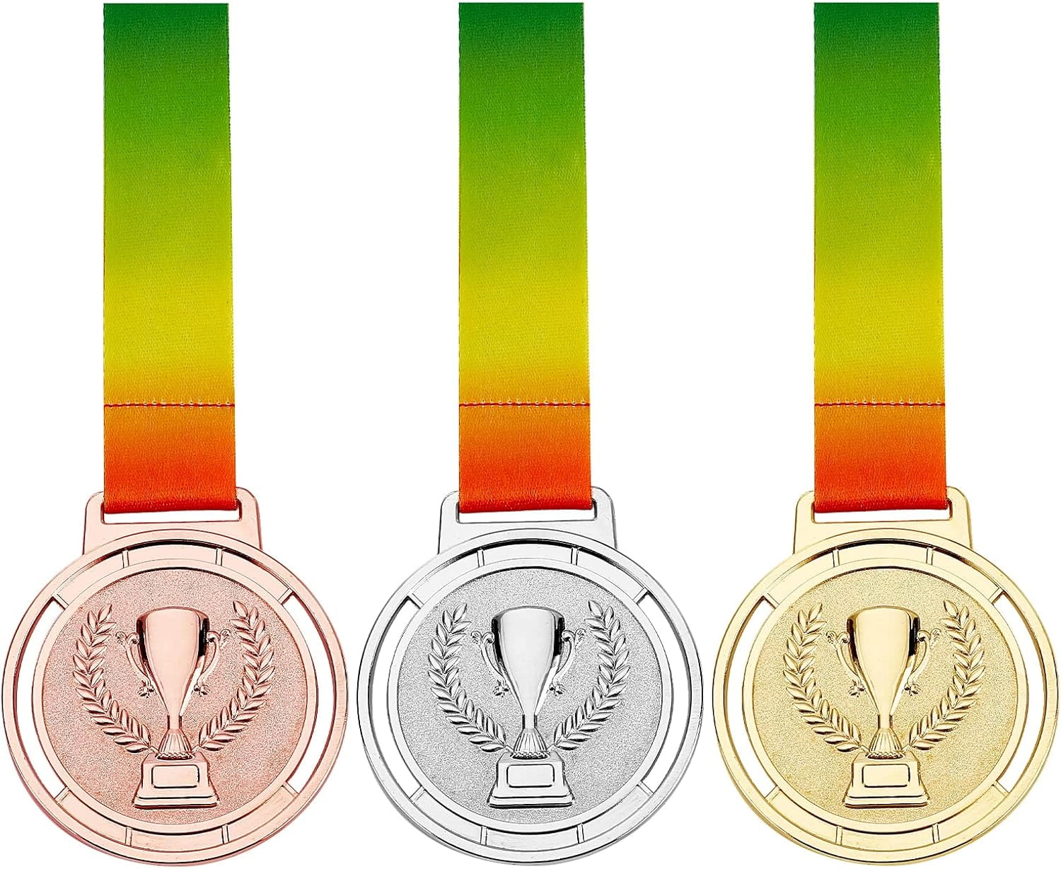 3pcs Award Metal Gold Silver Bronze Award Medals with Ribbon Olympic ...