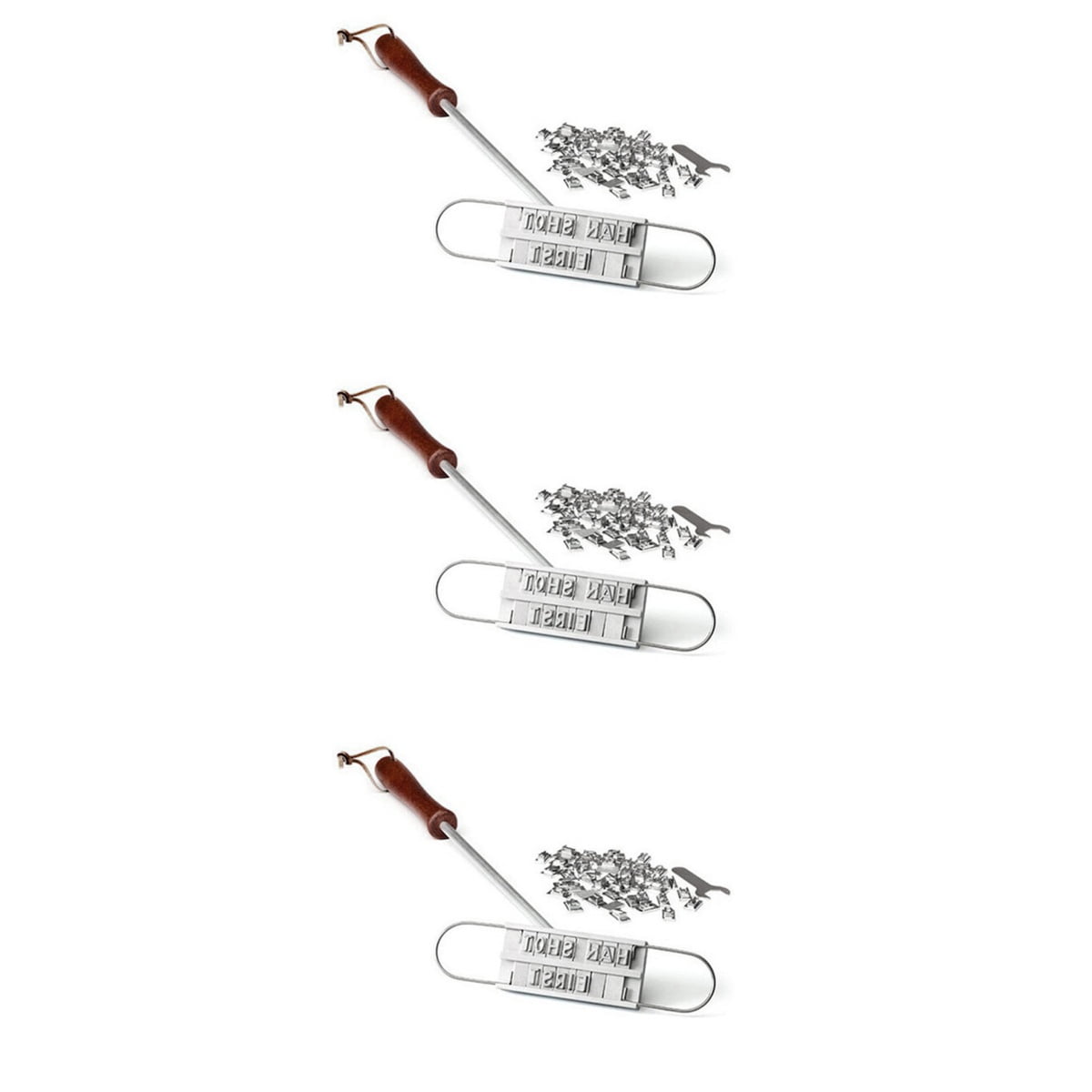 3pcs BBQ Branding Iron Set with 55 Letters Barbecue Steak Names Tool ...